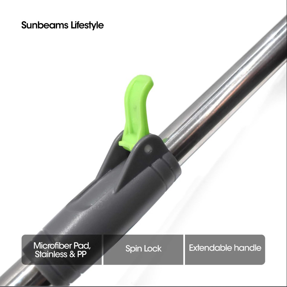 Scrubz by Winland Microfiber Square Spin Mop w/ Bucket Cleaning ...