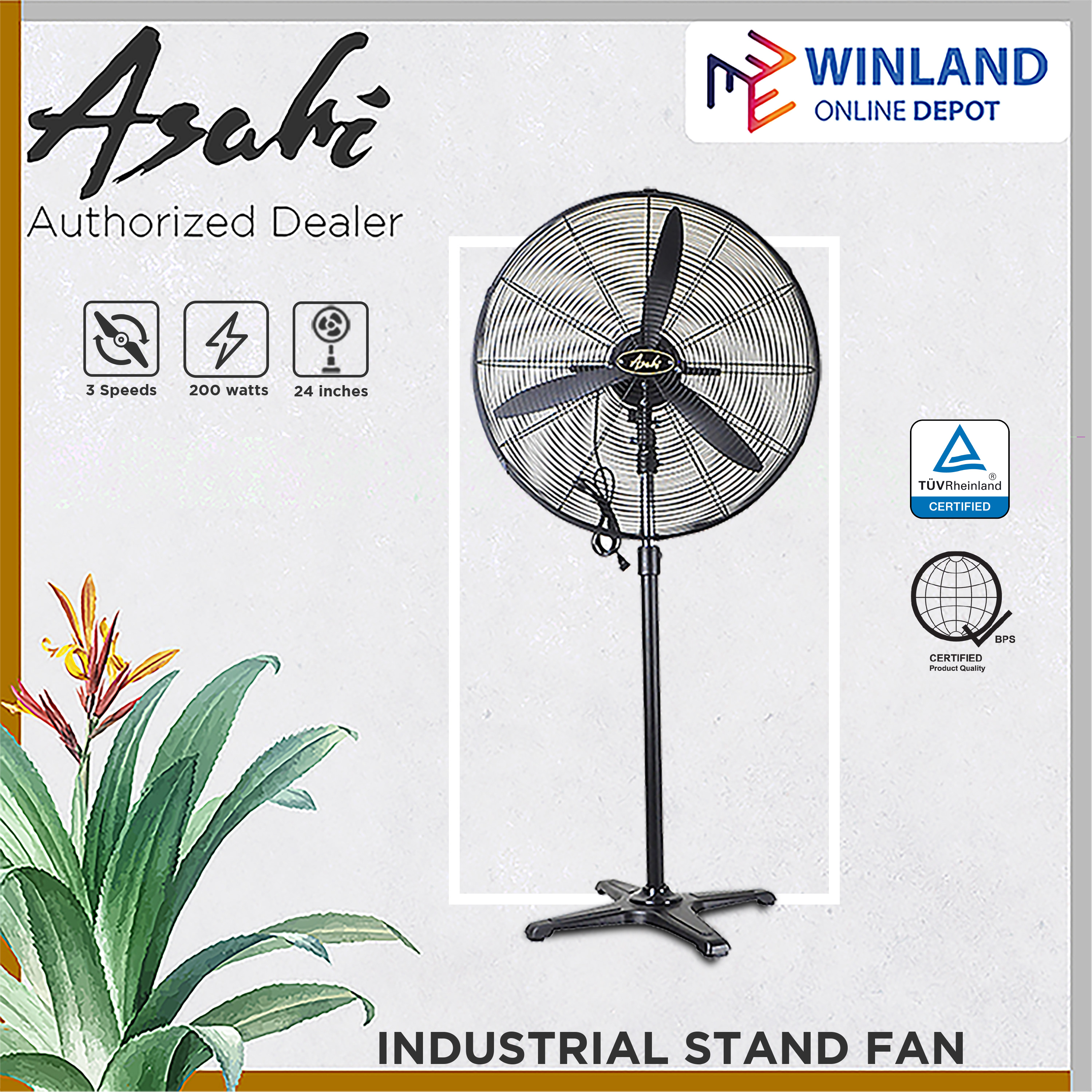 ASAHI by Winland 24 inches Industrial Powerful Stand Fan | Electric Fan ...