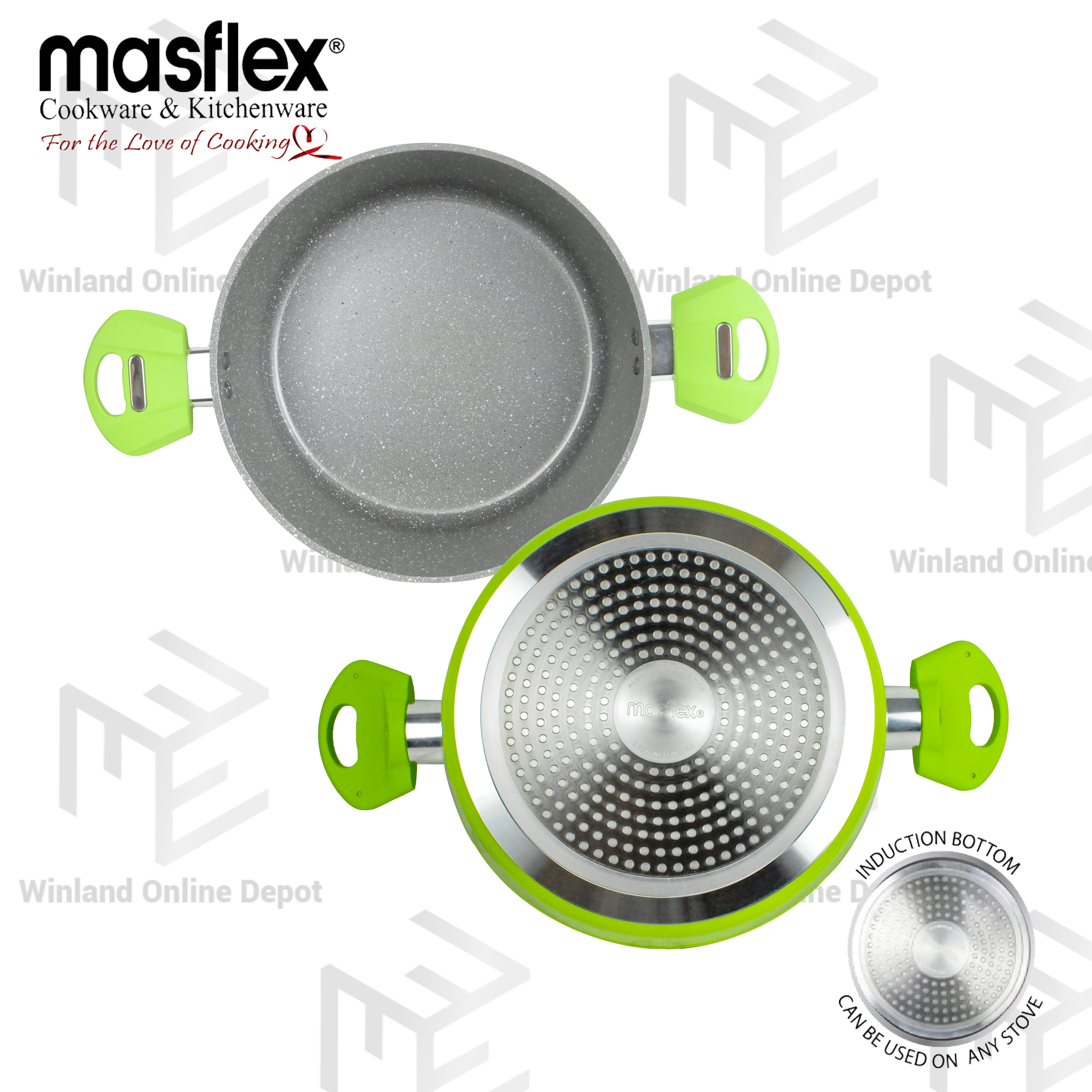 Masflex by Winland Spectrum Aluminum Non Stick Induction Casserole with ...