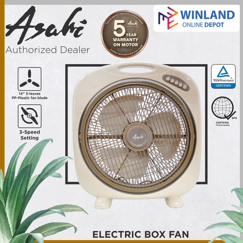 Asahi by Winland 14"/350mm Electric Fan | Box Fan BX-400 BX400 BX 400 ...