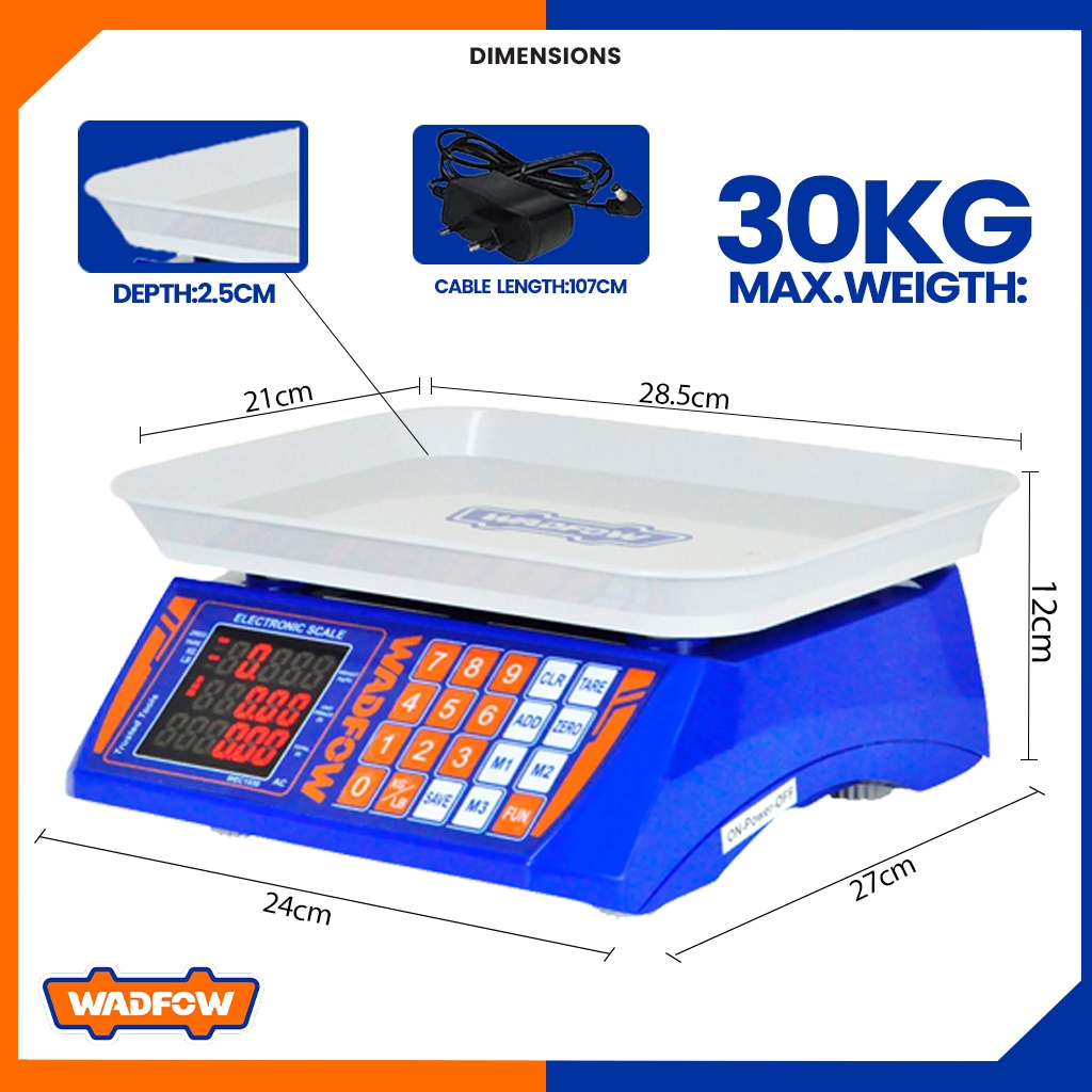 Wadfow by Winland RECHARGEABLE Digital Weighing Kitchen Timbangan Food ...