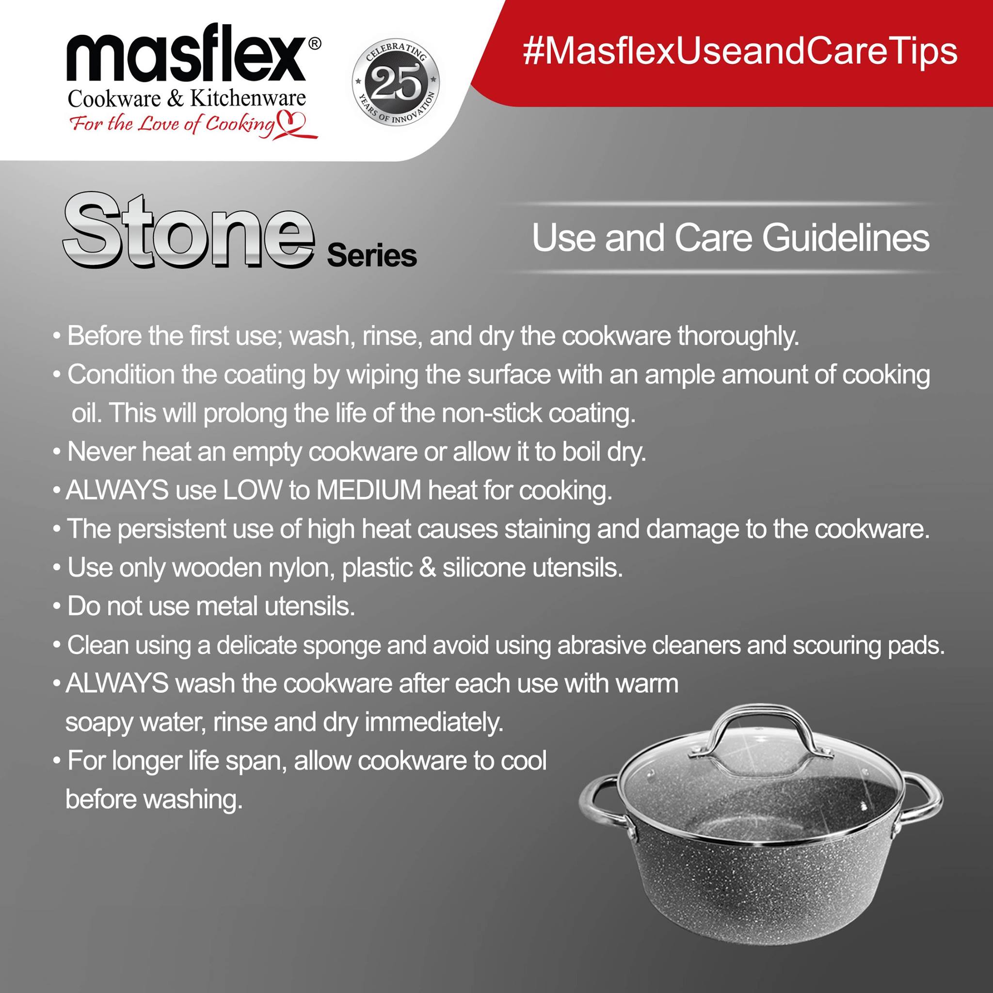 Masflex by Winland Stone Series Non Stick Fry pan 26cm Induction Ready ...