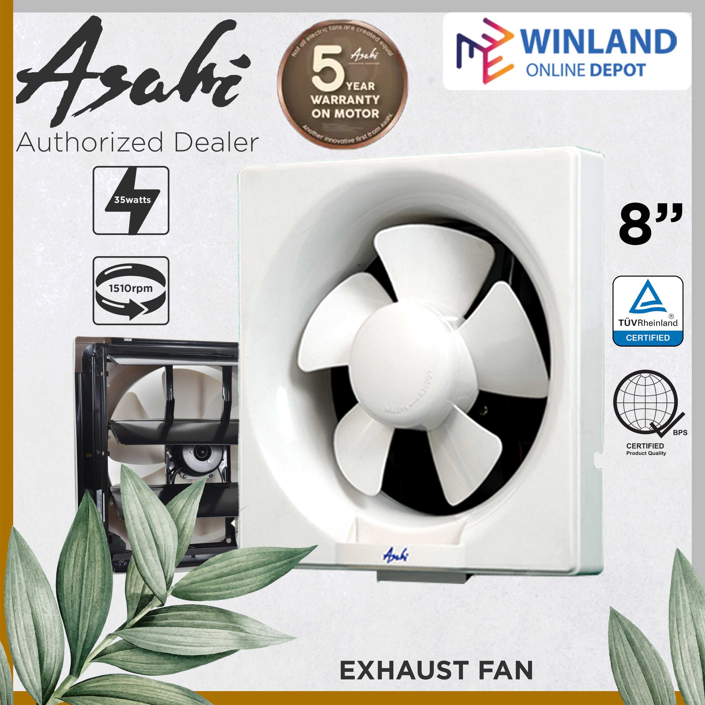 Asahi by Winland Exhaust Fan 8 Inches with Safety Thermal Fuse ...