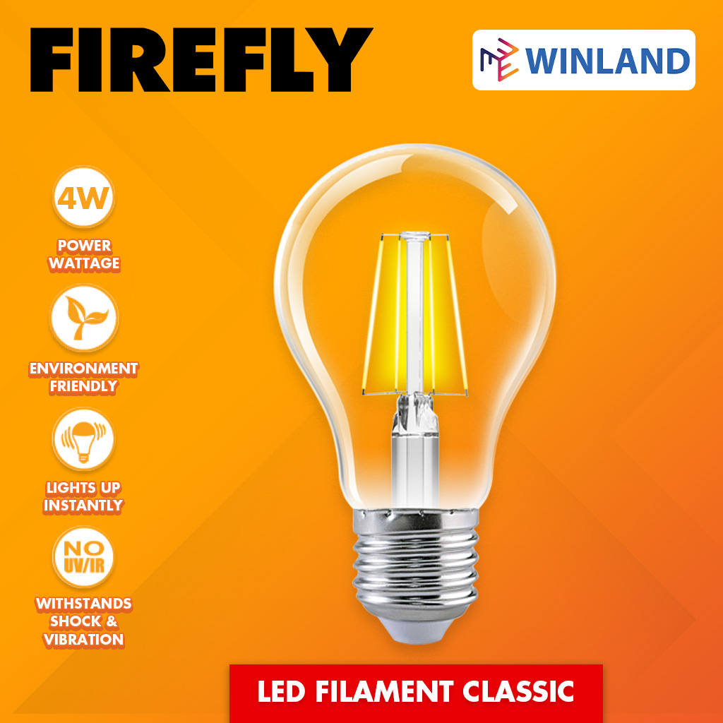 Firefly by Winland LED Filament Bulb Warm White 4W E27 220V EBI904WW ...