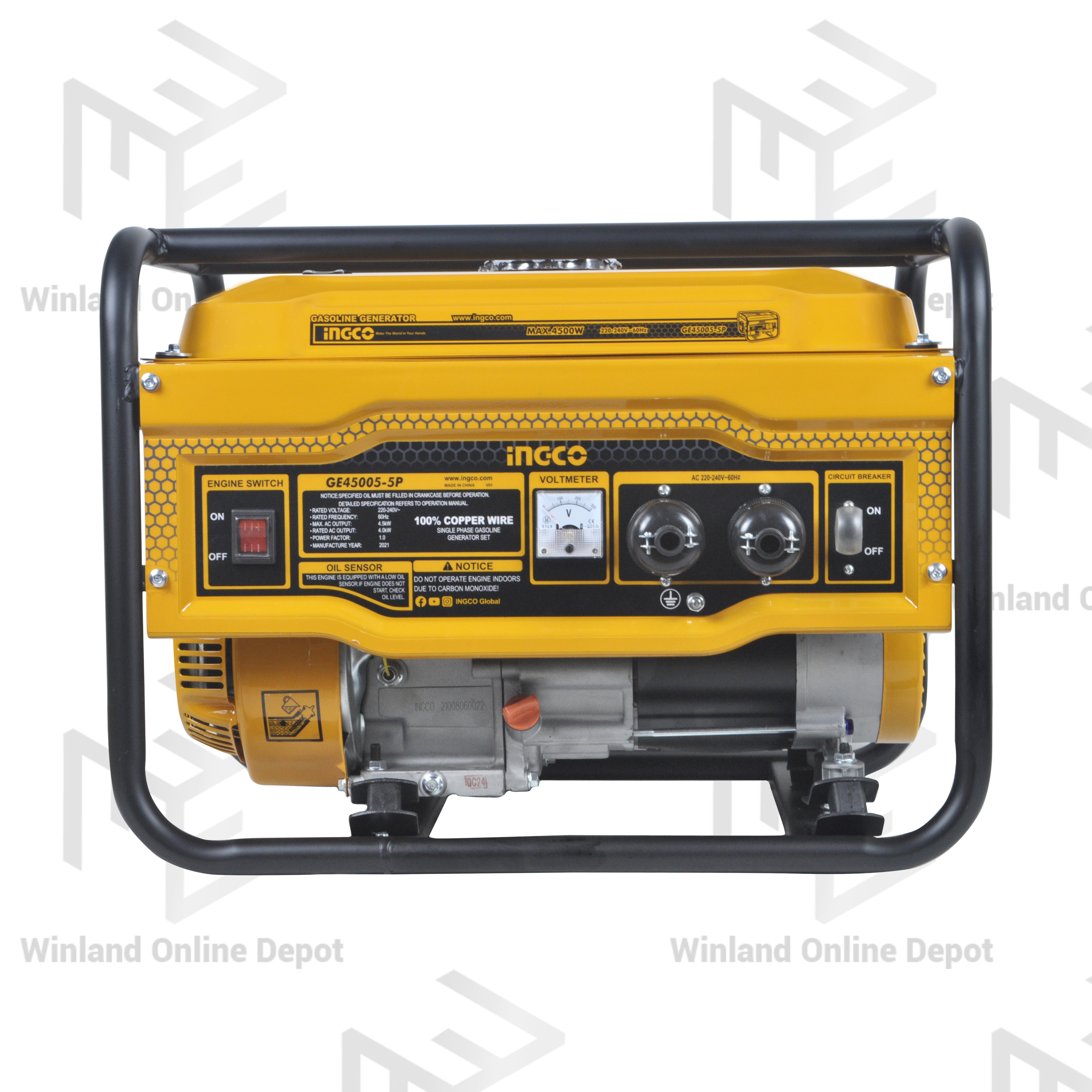 INGCO by Winland 4500W/4.5kva Gasoline Generator GE45005-5P ING-PT ...