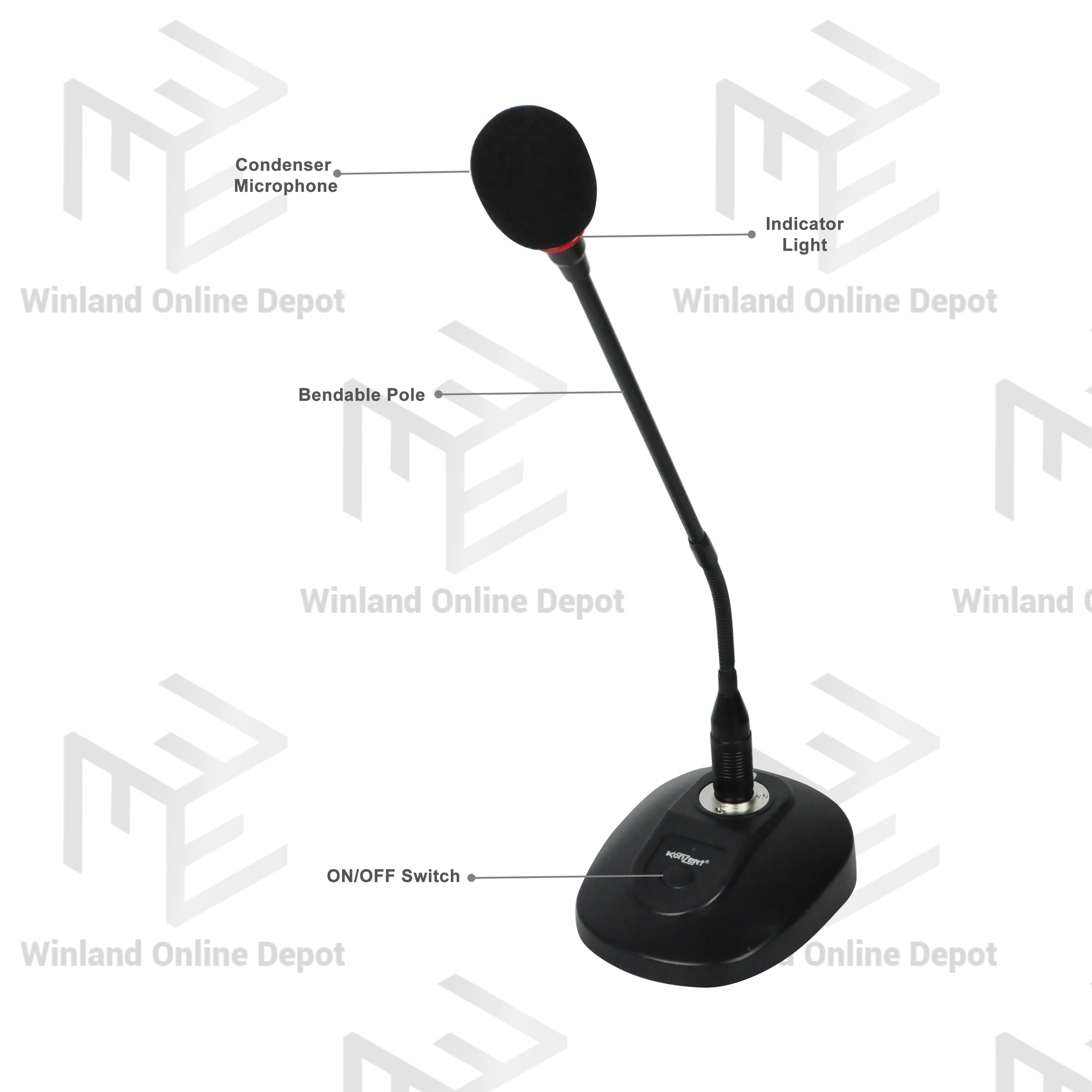 Konzert by Winland Desktop Gooseneck Microphone Conference Mic Paging ...