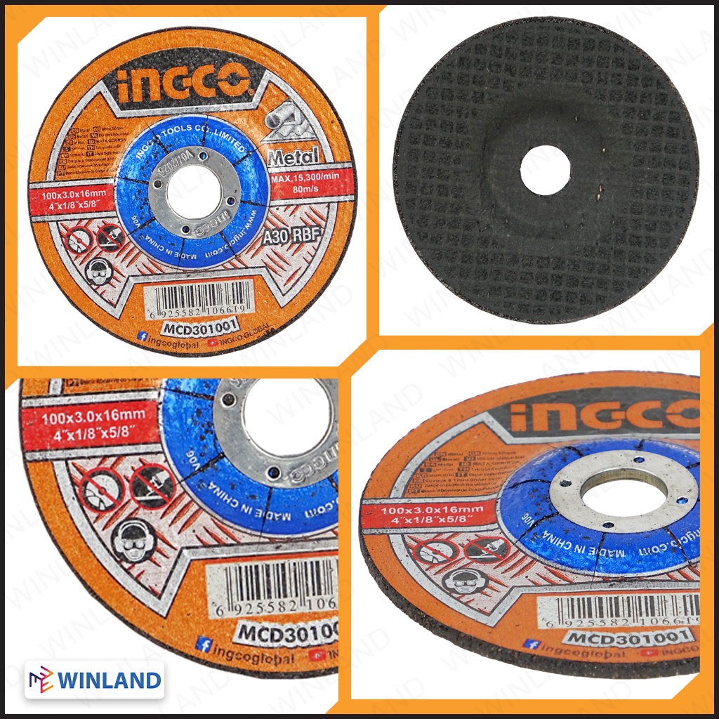 Ingco by Winland High Efficient Abrasive Metal Cutting Disc 4 for Angle ...