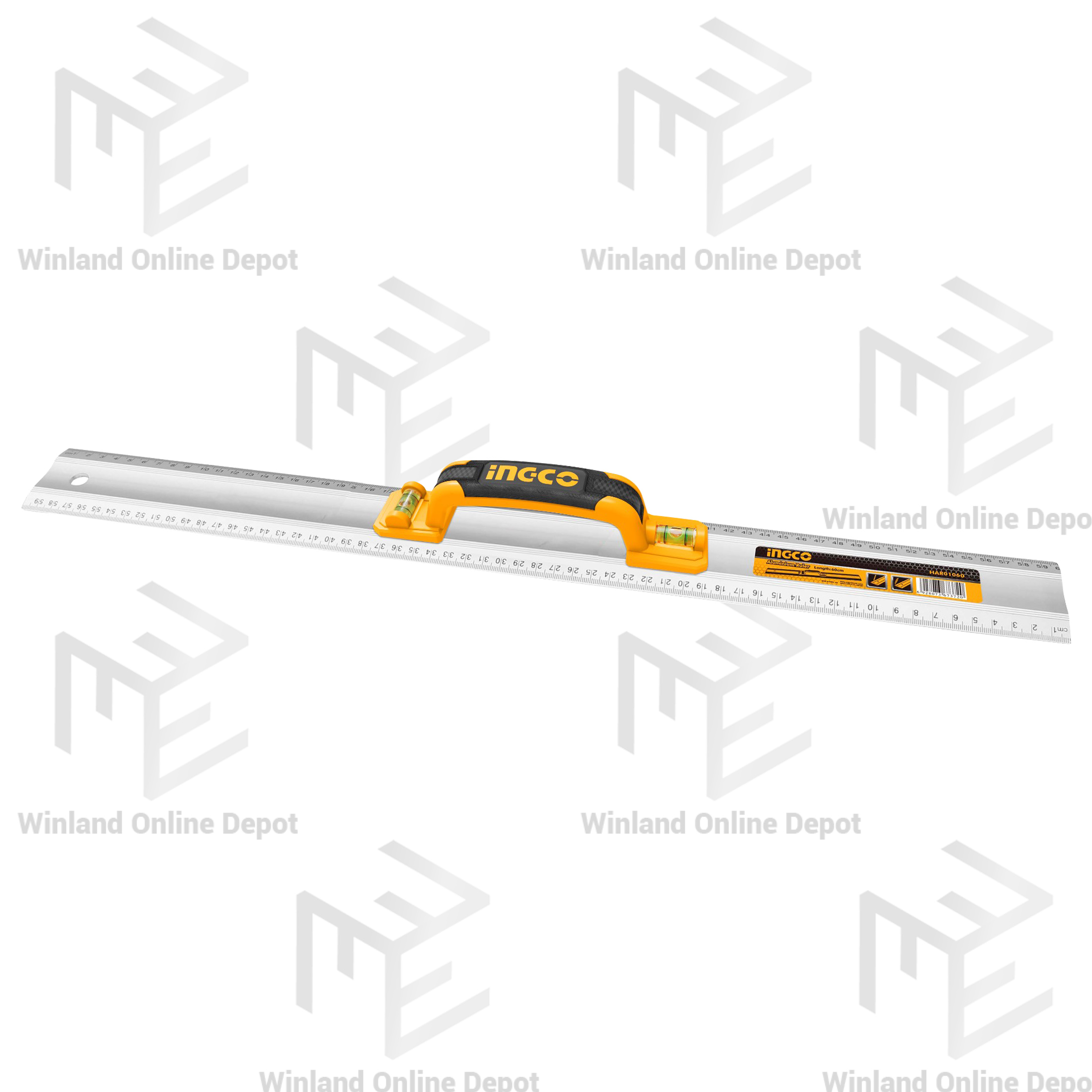 Ingco by Winland Aluminum Ruler With Spirit Level 60cm HAR01060 Level ...