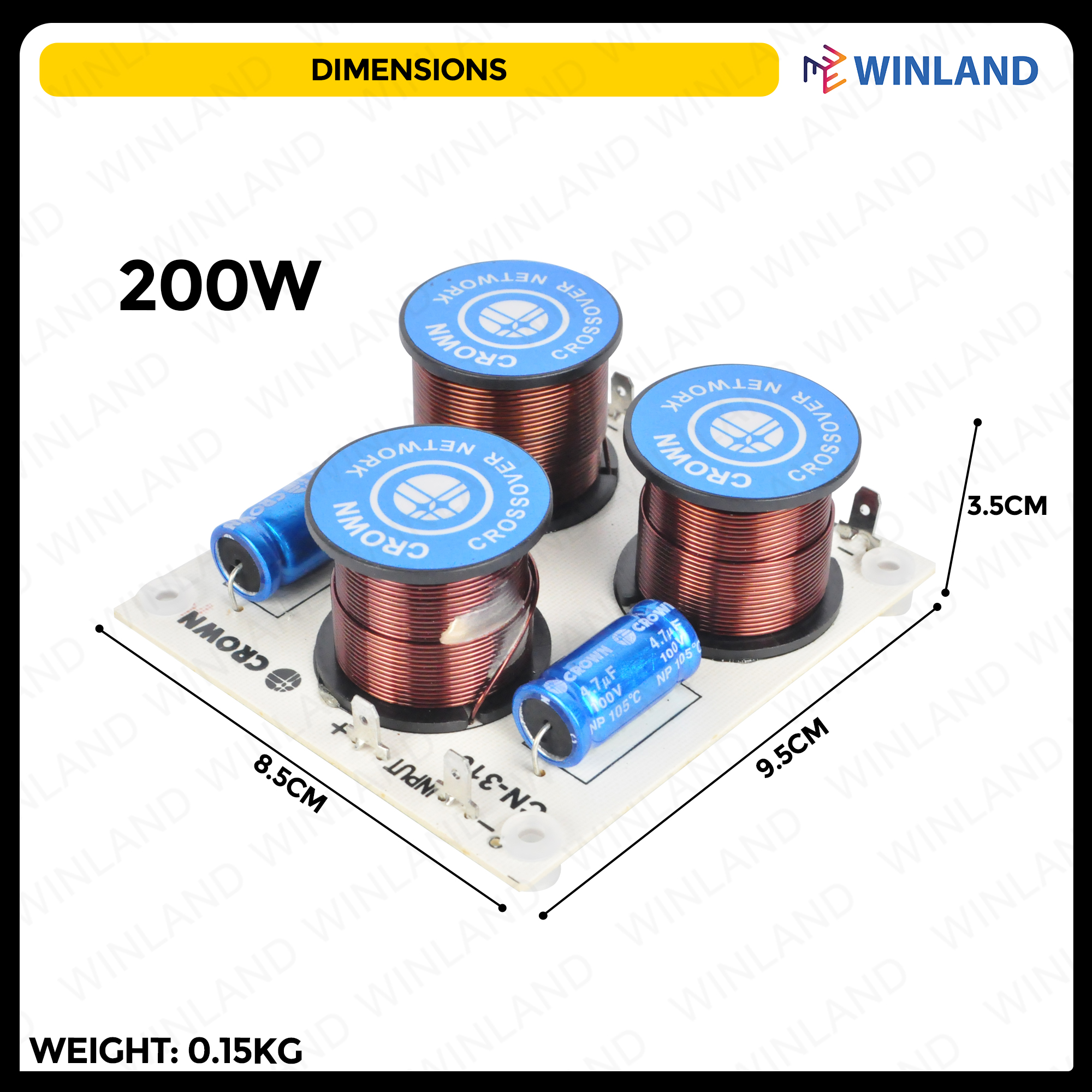 Crown by Winland Dividing Network 200W 3-Way 200 Watts Crossover CN-310 | Lazada PH