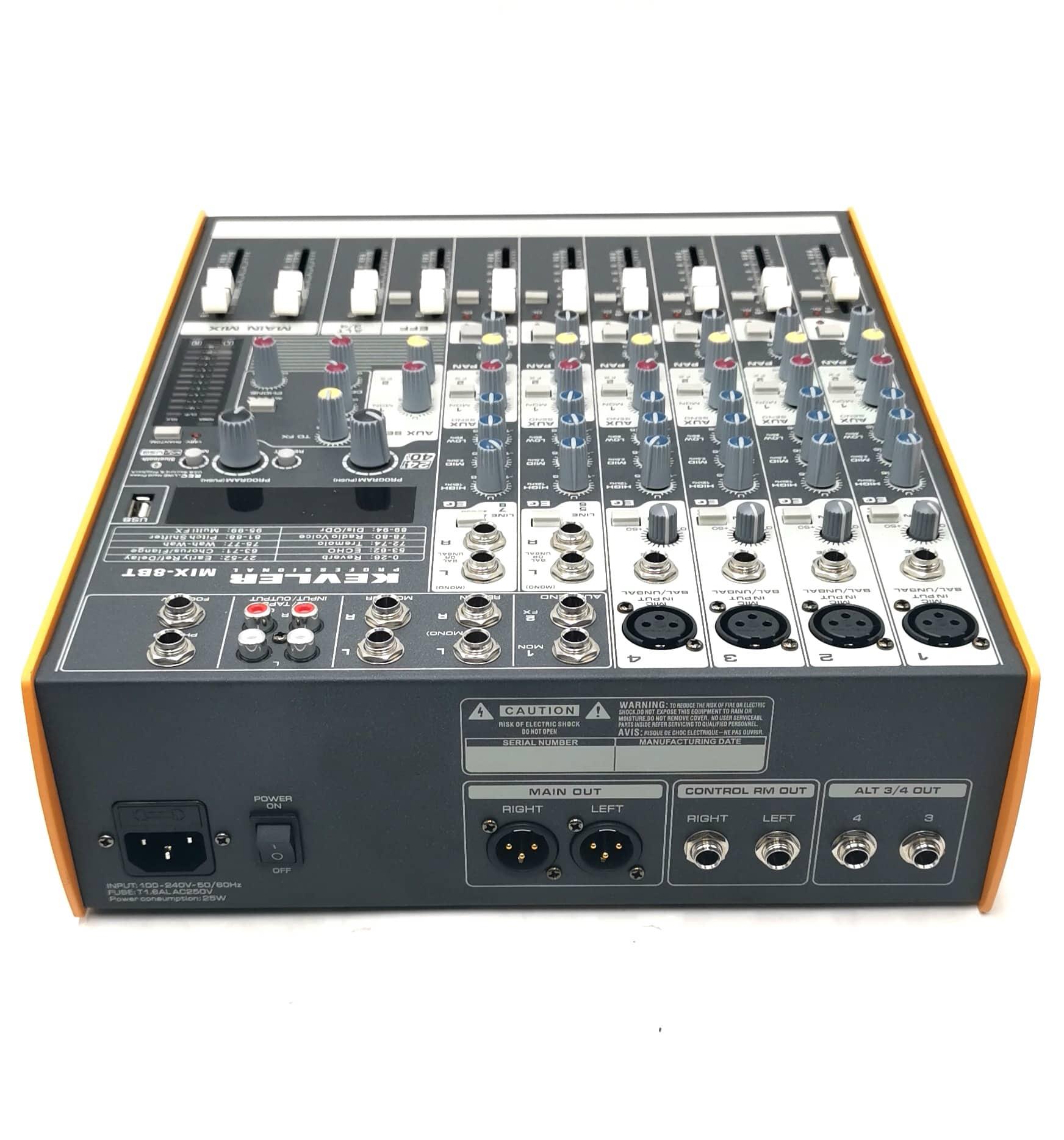 Kevler Professional by Winland Mixer MIX-8BT 8 CHANNEL 4 MIC / LINE 2 ...