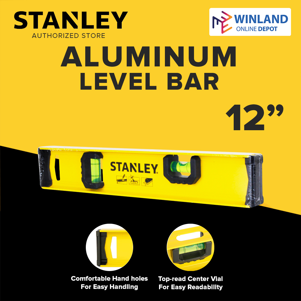 Stanley by Winland 12inch(30cm) Aluminum Level | Spirit Level Bar ...