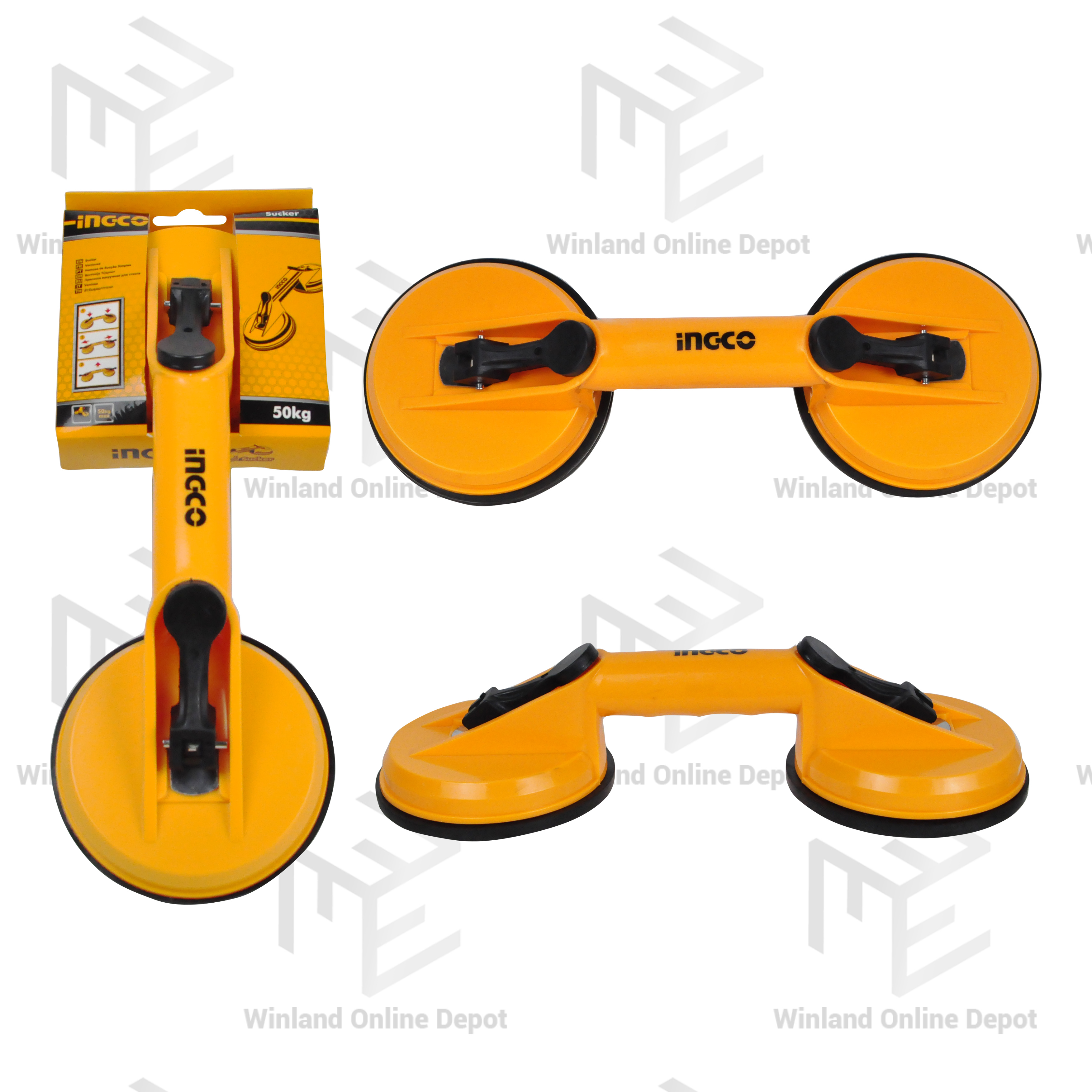 Ingco by Winland Glass Sucker Sunction 115mm with Maximum Pull of 50KG ...