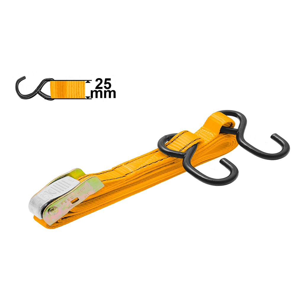 Ingco by Winland 25mm Ratchet Straps Tie Down Hold Secure Cargo Straps ...