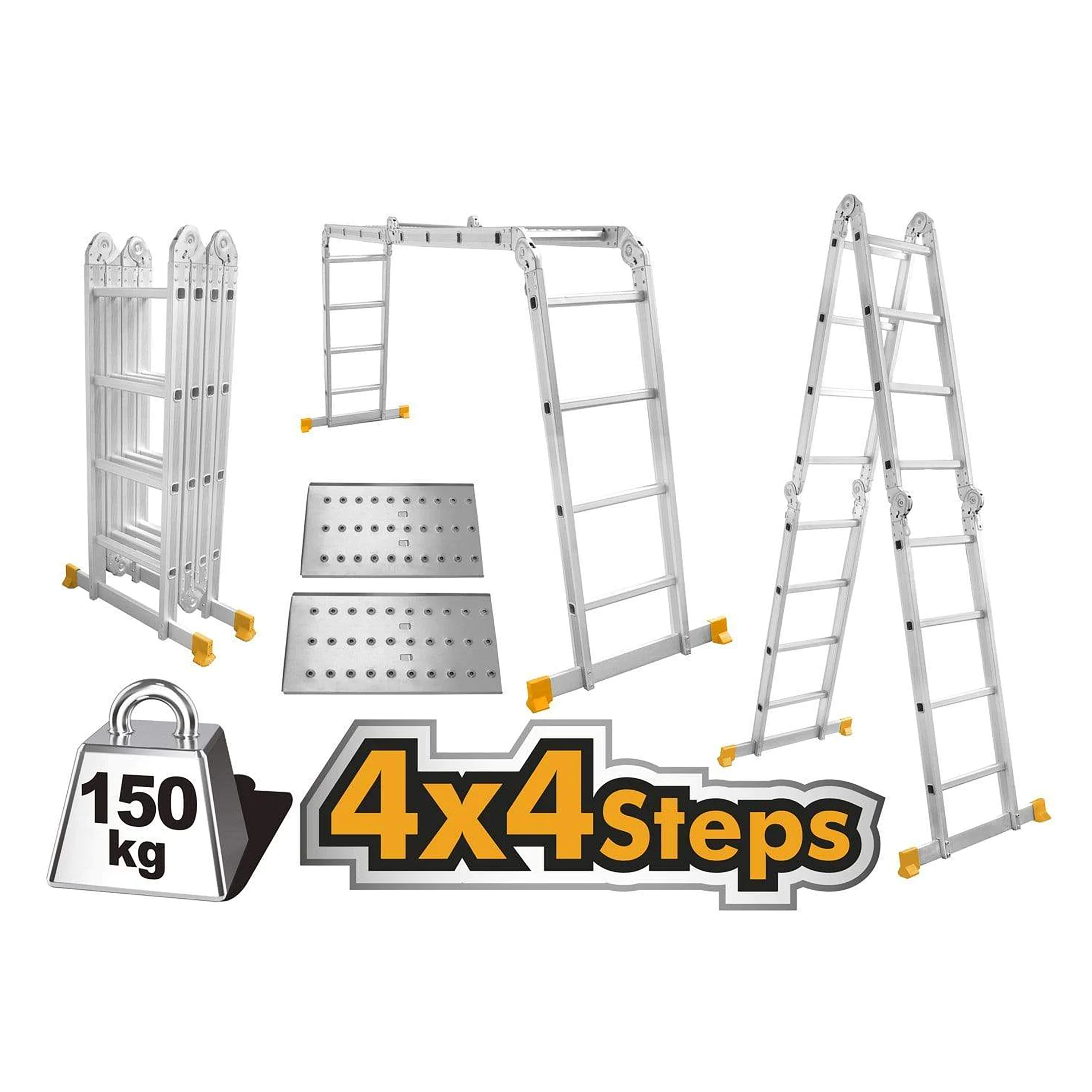 Ingco by Winland Multi-Purpose Aluminum Ladder 4x3 / 4x4 STEPS ...