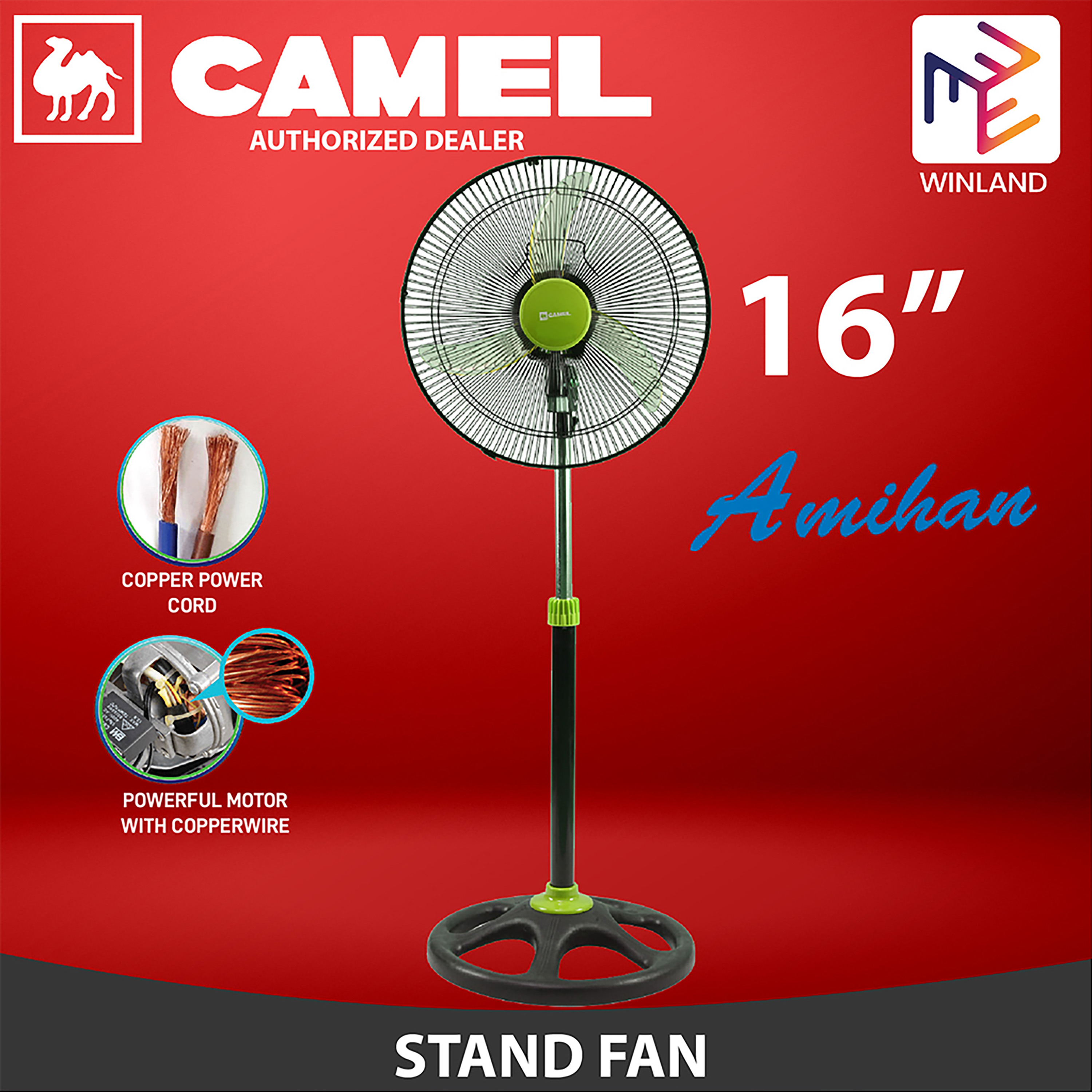 Camel by Winland 18inches Stand Fan / Electric Fan CSF-1802C | Lazada PH