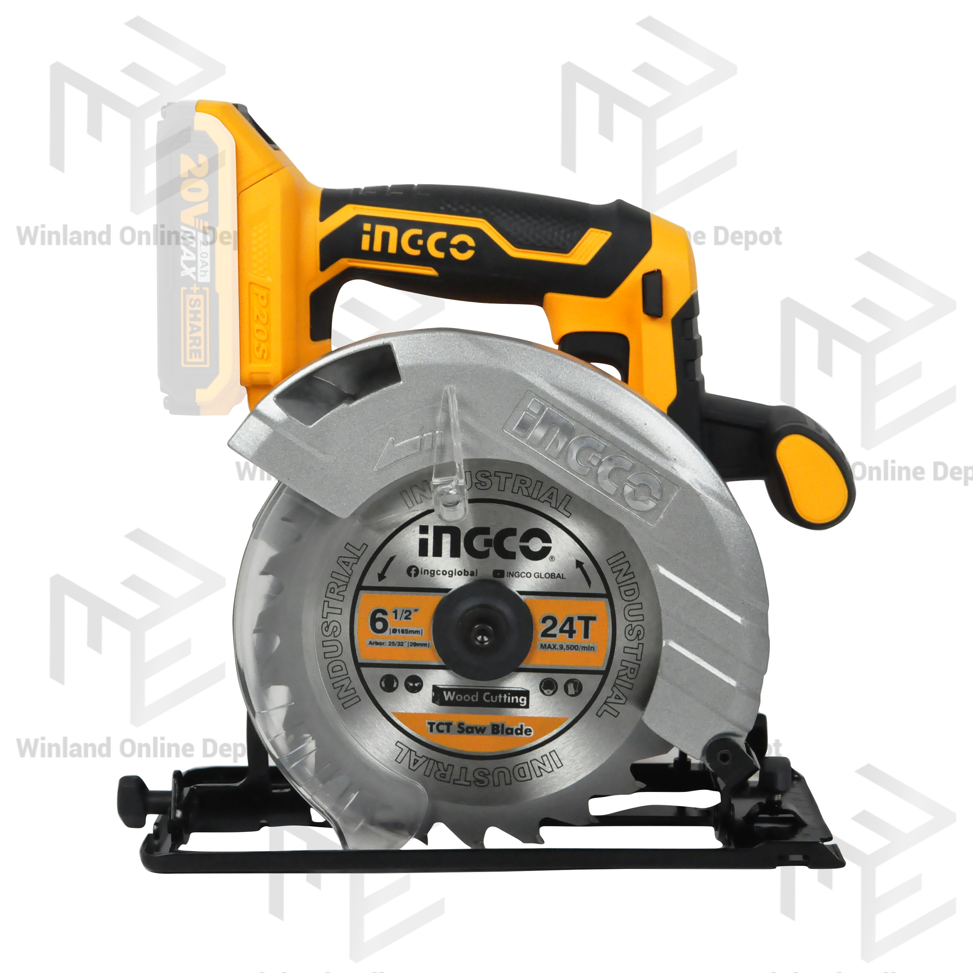 INGCO by Winland 20V Lithium-Ion Cordless Circular Saw CSLI1651 ...