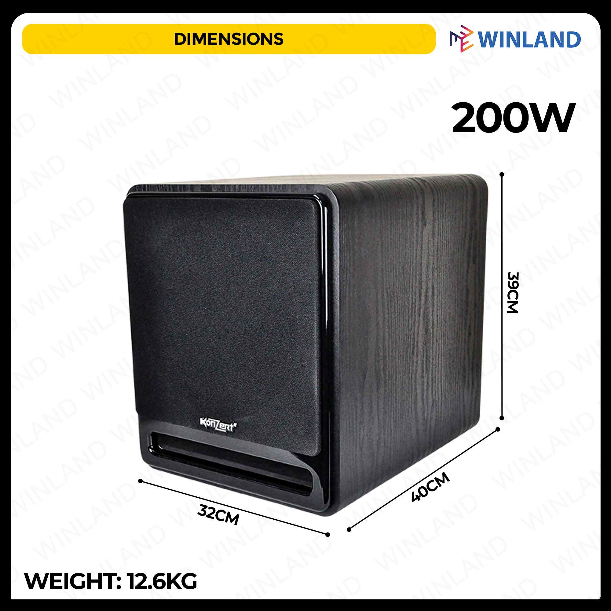 Konzert by Winland 10 inch Deep Bass Active Subwoofer Driver 200W TODOROKE 10 (1)piece per order ...