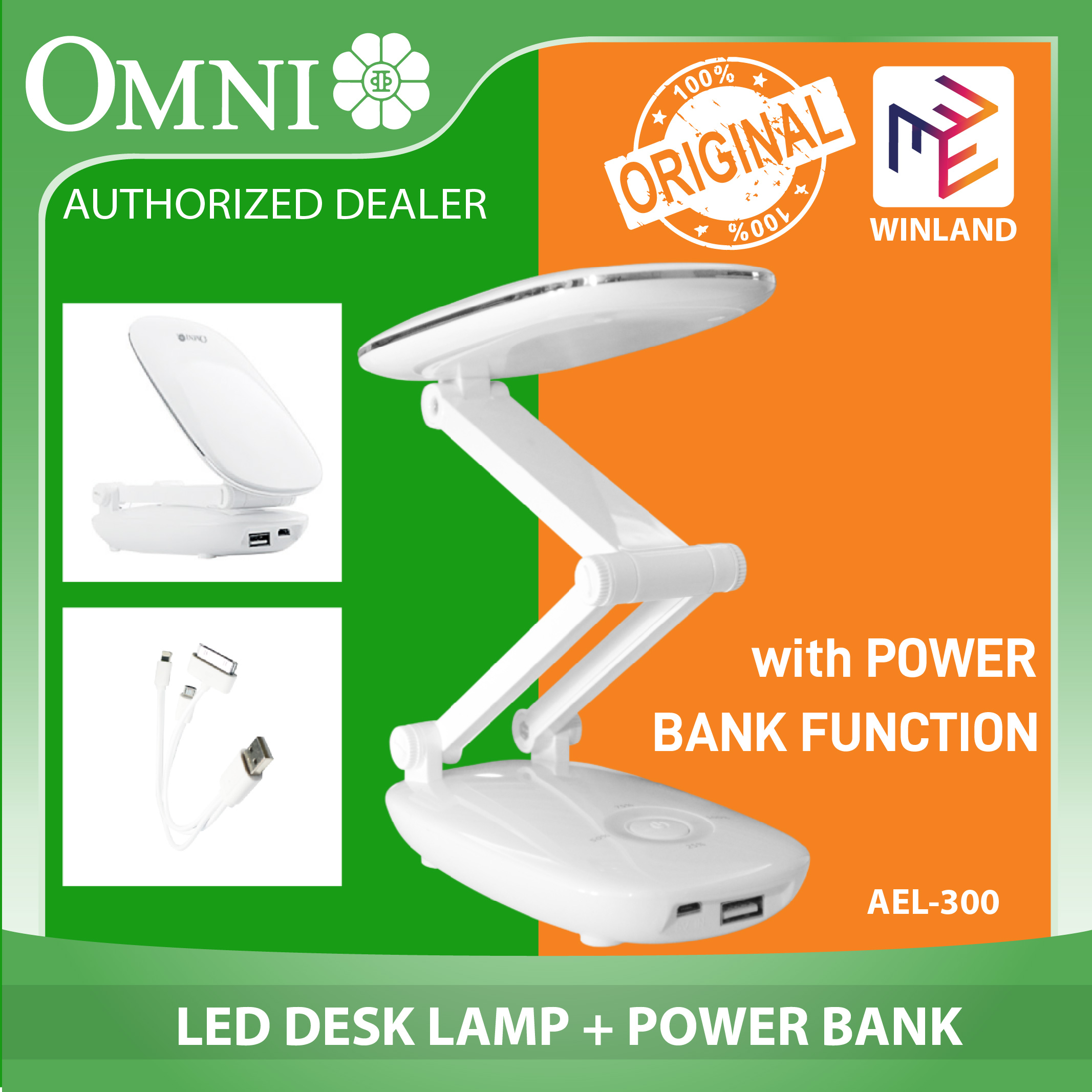Omni by Winland Super Bright LED Desk Table Lamp PLUS Power Bank Function - AEL-300 | Lazada PH