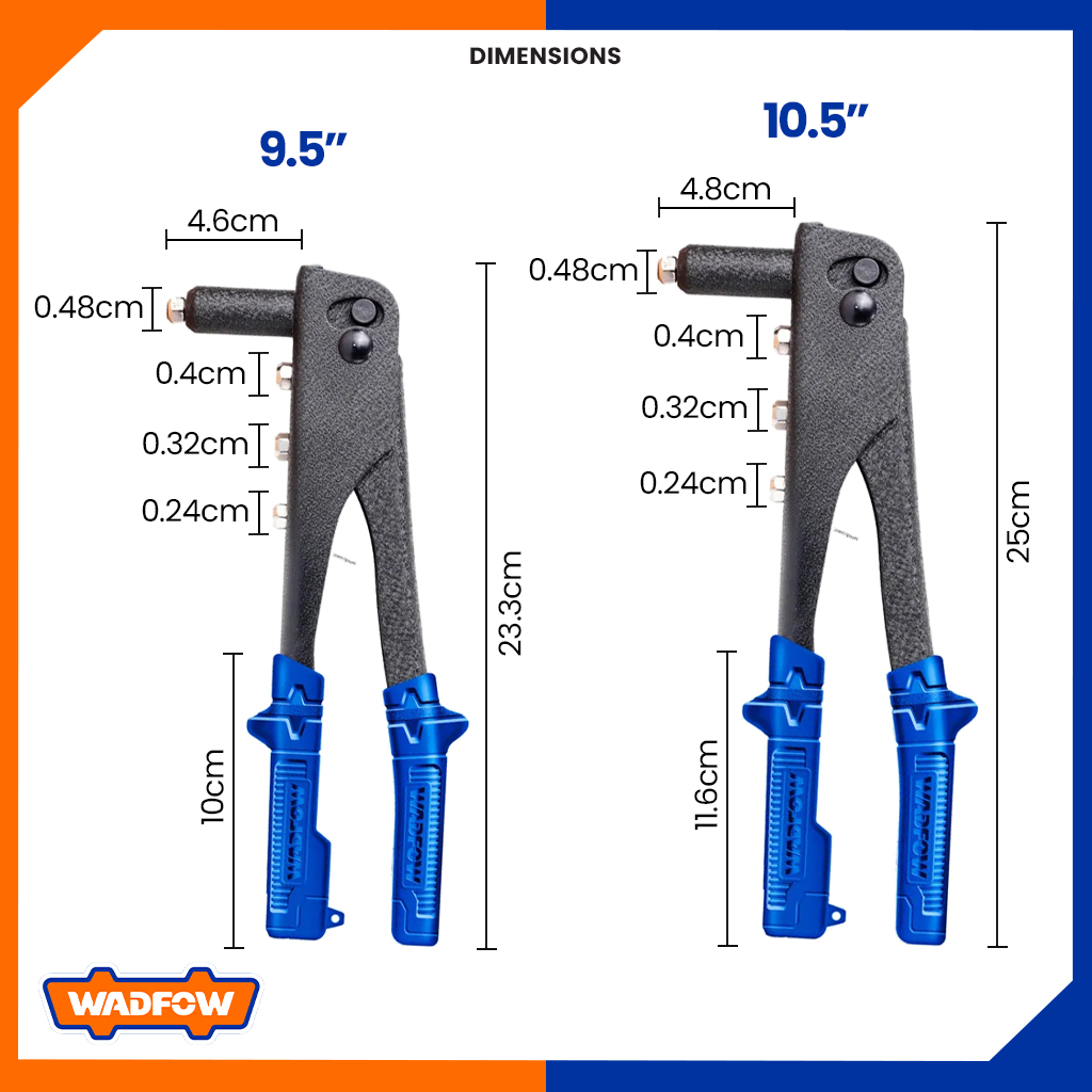 Wadfow by Winland 9.5"-10.5" Heavy Duty Rivet Hand Riveter Hand Tools ...