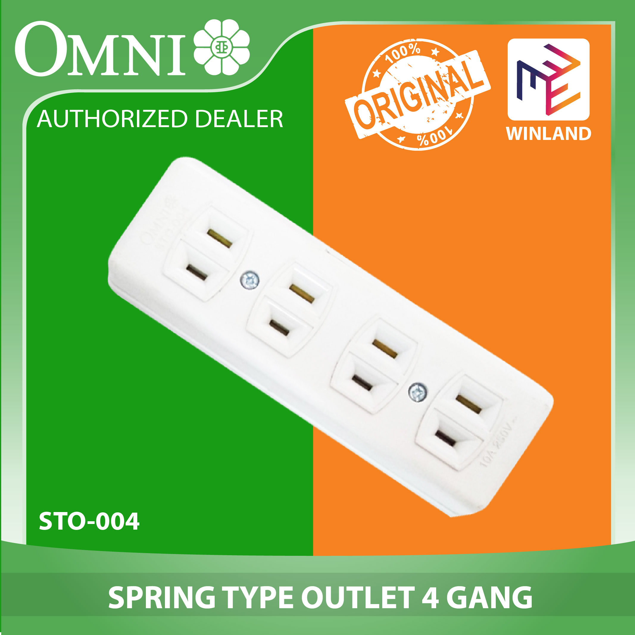 Omni by Winland 4 Gang Spring Type Outlet 10A | 250V STO-004 | Lazada PH