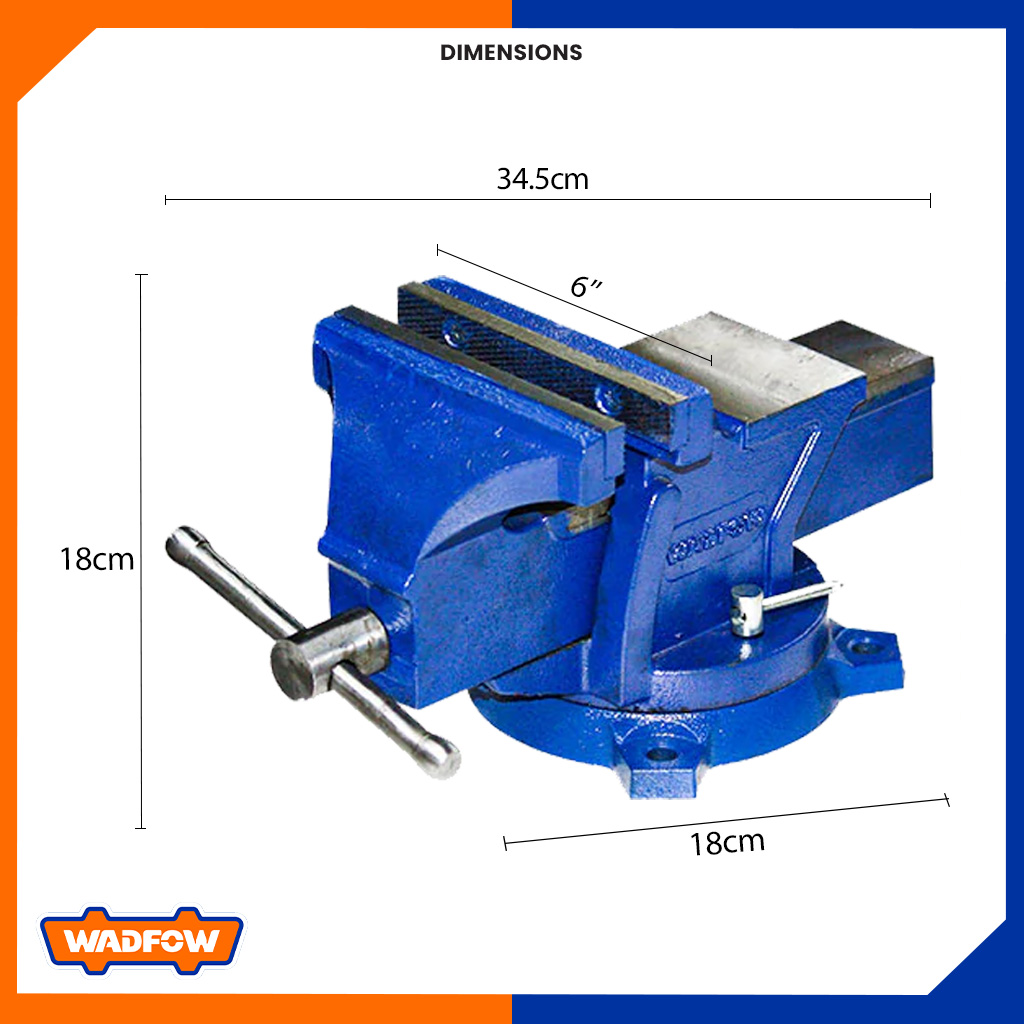 Wadfow by Winland WBV1A06 Bench Vise Gato with Anvil Tape 6"/150mm WAD ...