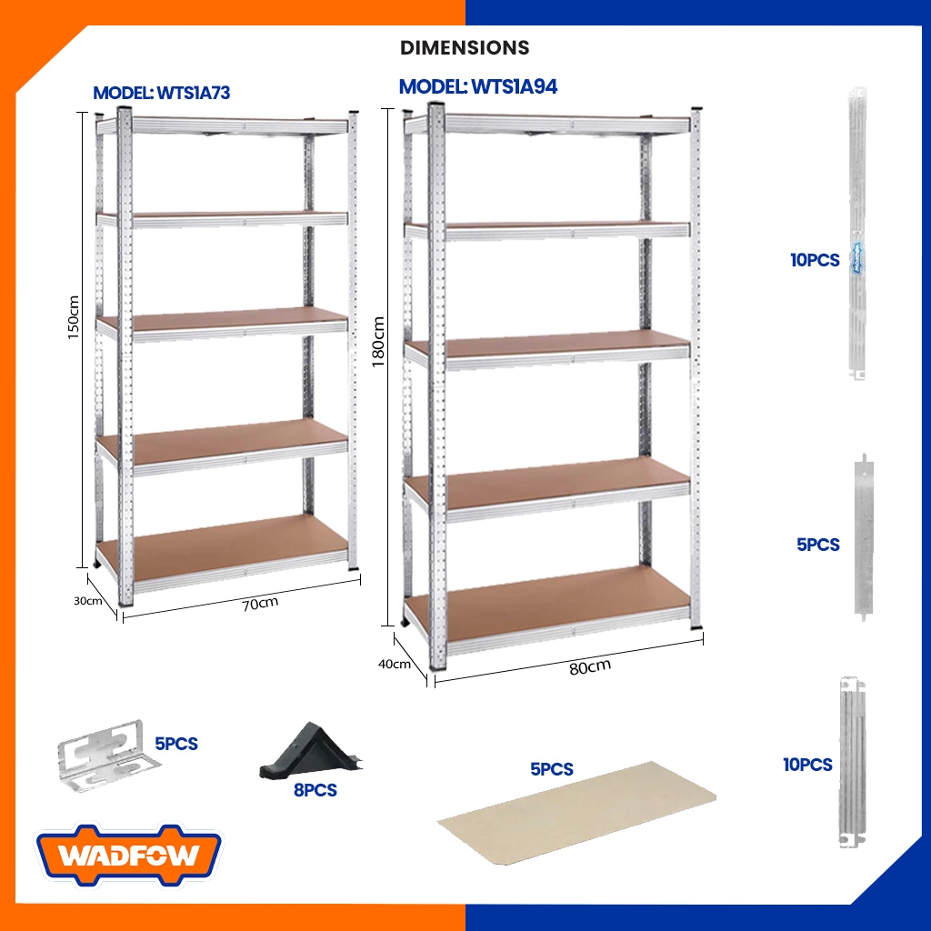 Wadfow by Winland 5-Tier Adjustable Storage Shelves (RACKS) WTS1A73 WAD ...