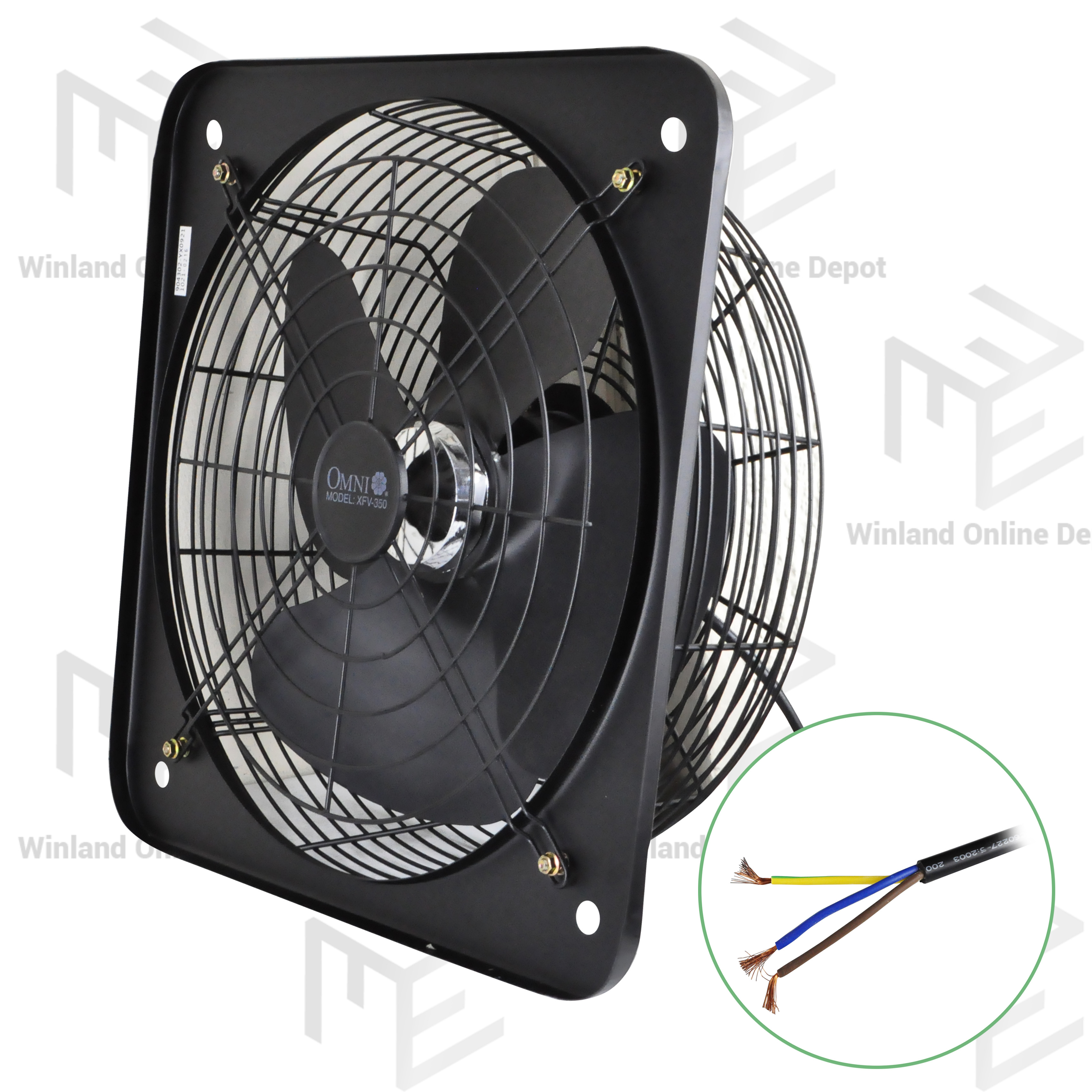 Omni by Winland Industrial Wall Mounted Exhaust Fan 14inch with Grille ...