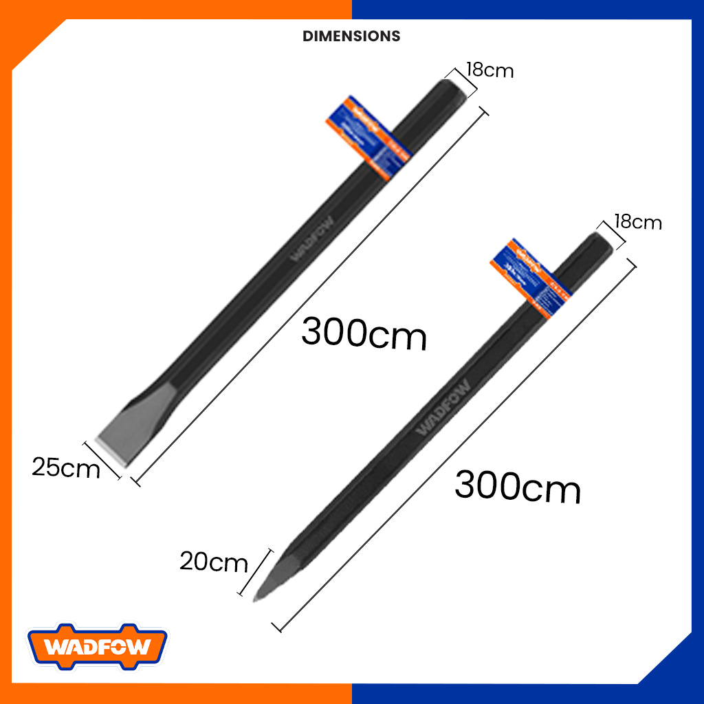Wadfow by Winland Carbon steel Cold Chisel 300x18x4mm Flat ...