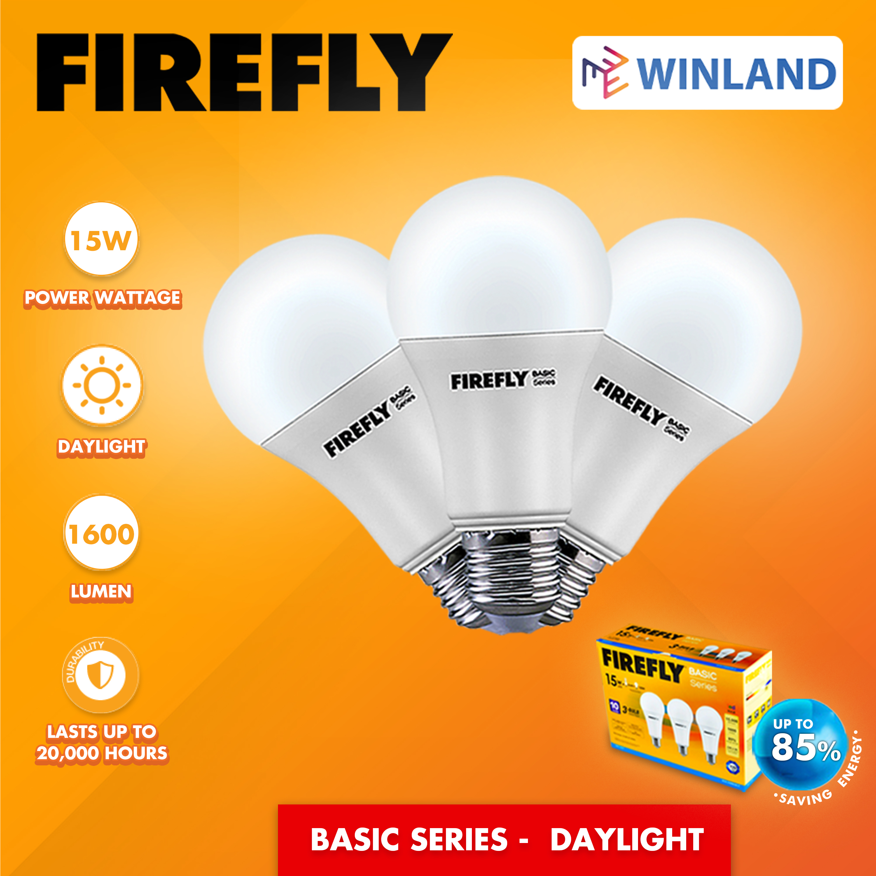 FIREFLY by Winland Basic Series 15Watts Daylight 3-pcs LED Bulb - Value ...