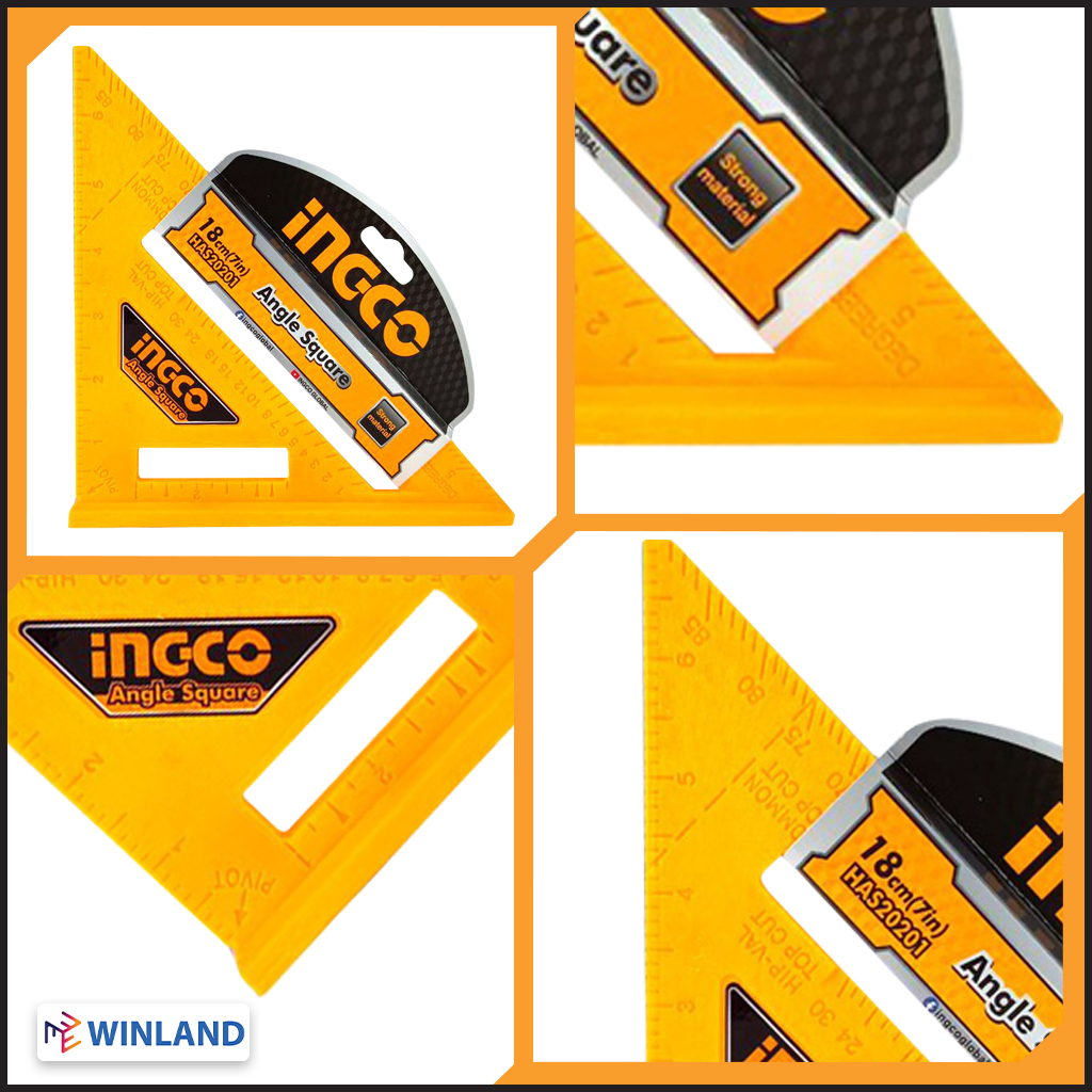 Ingco by Winland Angle Square Speed Square 7" 18cm HAS20201 ING-HT ...