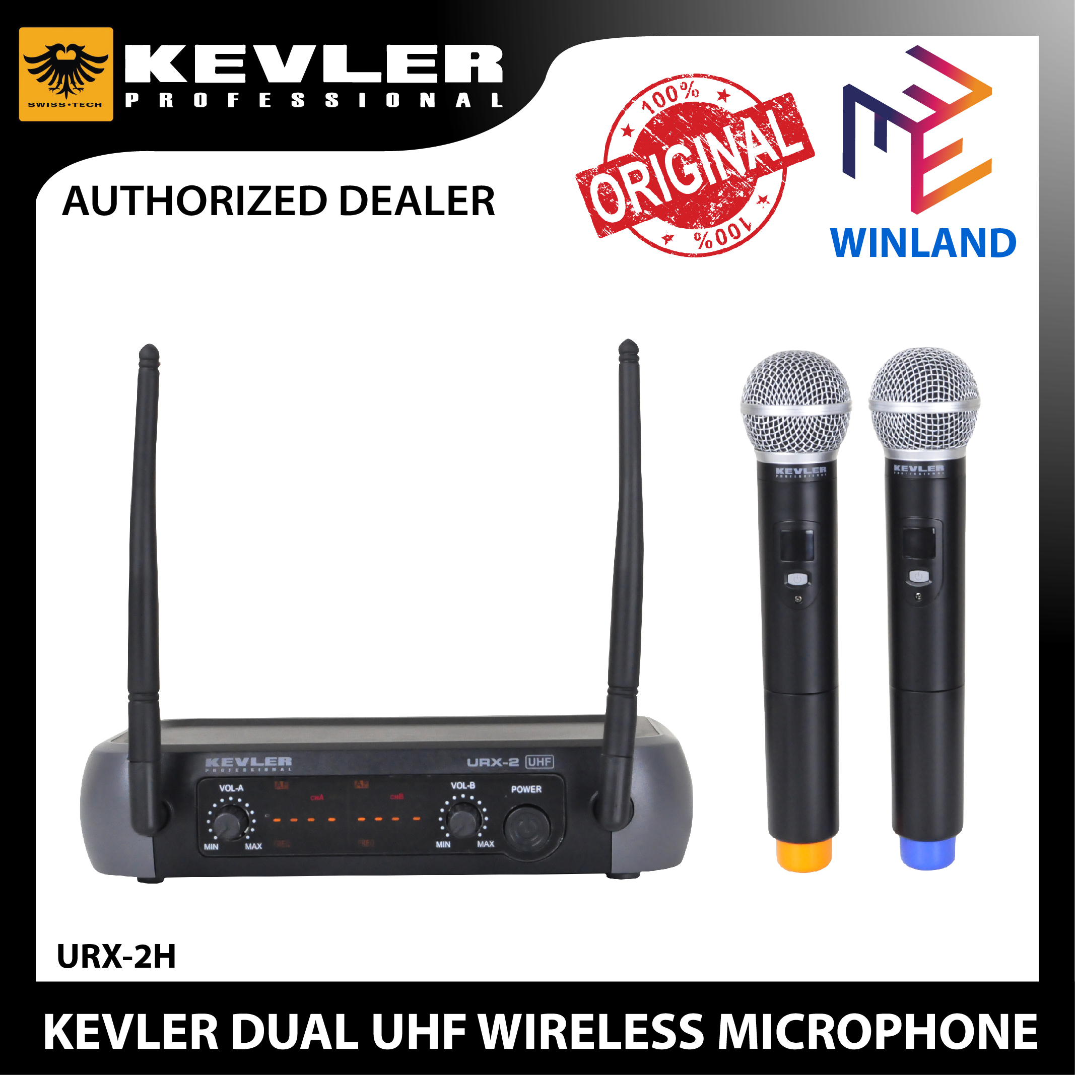 Kevler by Winland Dual UHF Handheld Wireless Microphone w/ 16 ...