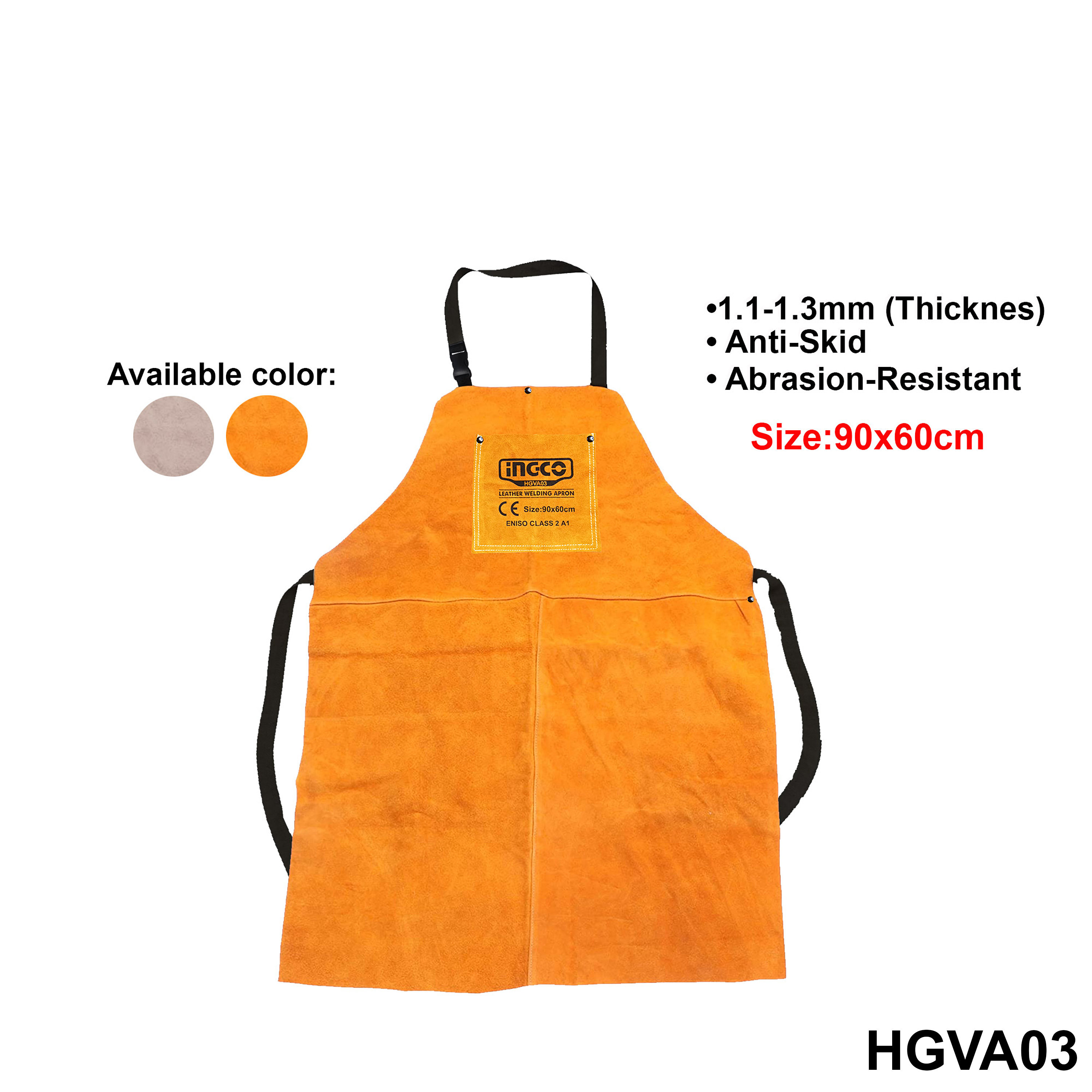 Ingco by Winland Leather Welding Apron 90 x 60cm Gray | Brown (SOLD PER ...