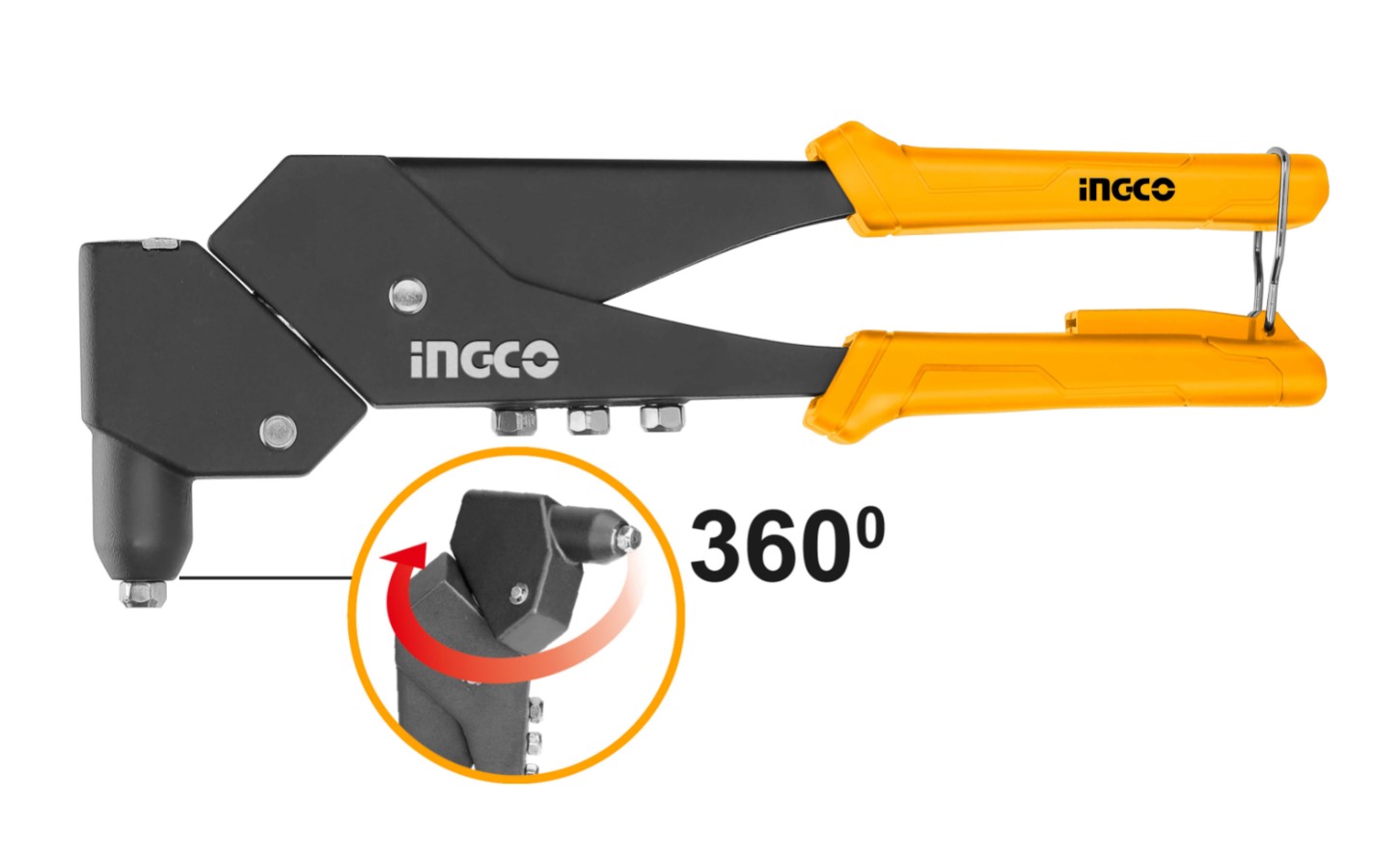 Ingco by Winland 360° Swivel Head-Hand Riveter 10.5 Aluminum Steel ...