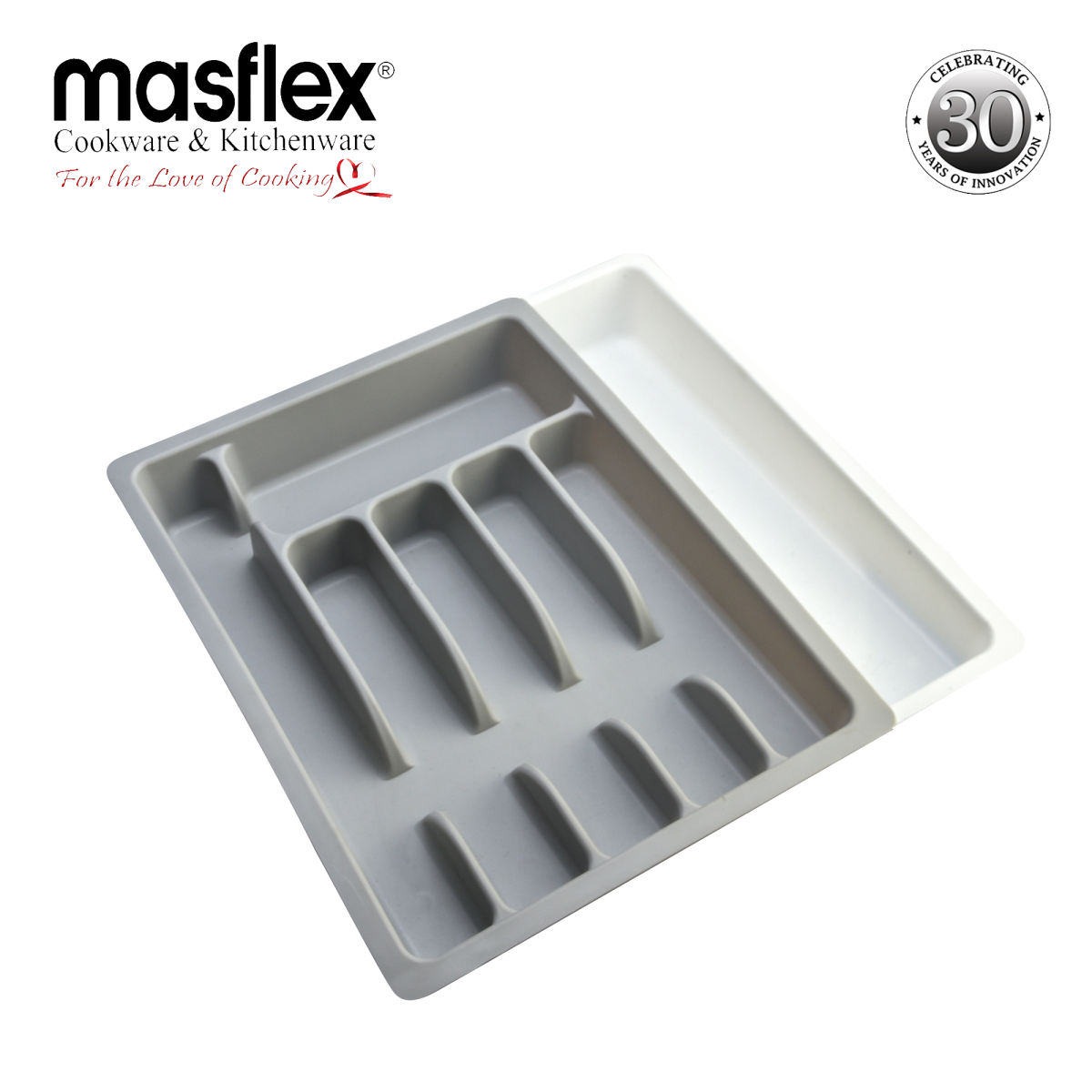 Masflex by Winland Expandable Cutlery Tray Gray PP Plastic Elegant ...
