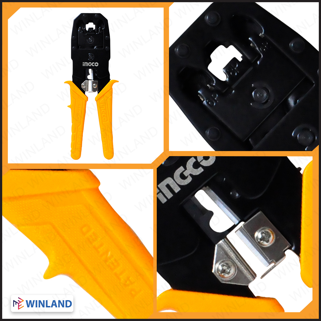 Ingco by Winland 8 inch Modular Plug Crimper Crimping Pliers HMPC1468P ...