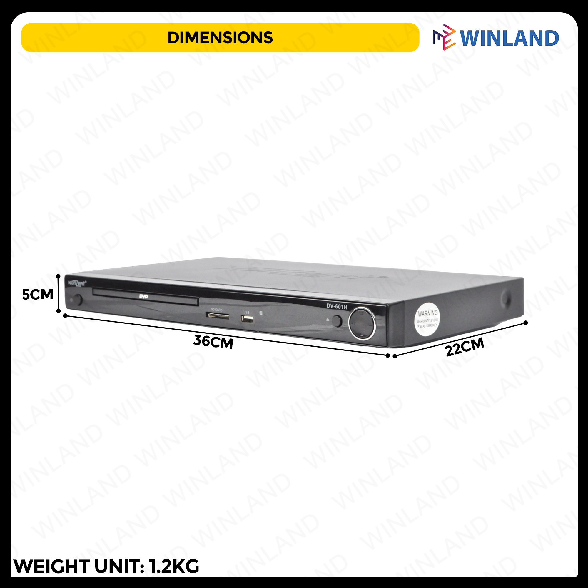 Konzert by Winland DVD Player with USB/Mic input and HDMI Output DV ...
