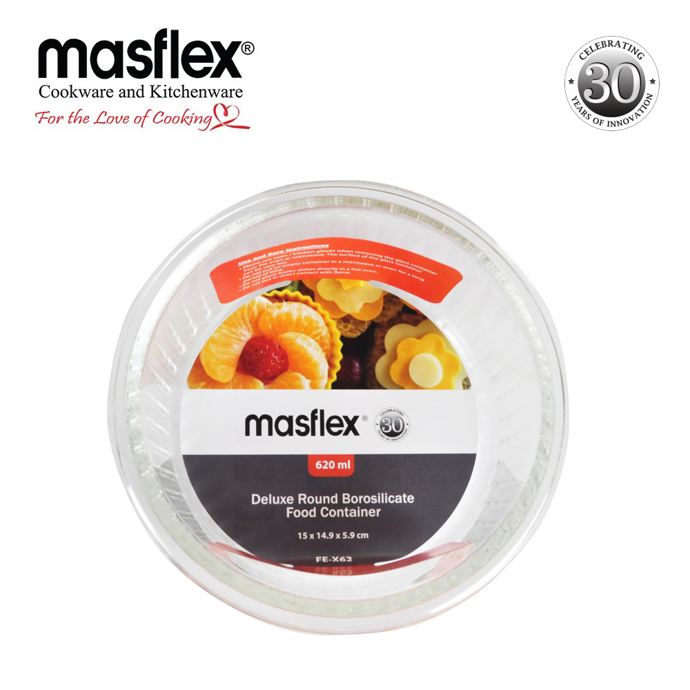 Masflex by Winland 620ML/950ML Airtight Deluxe Round Glass Food ...