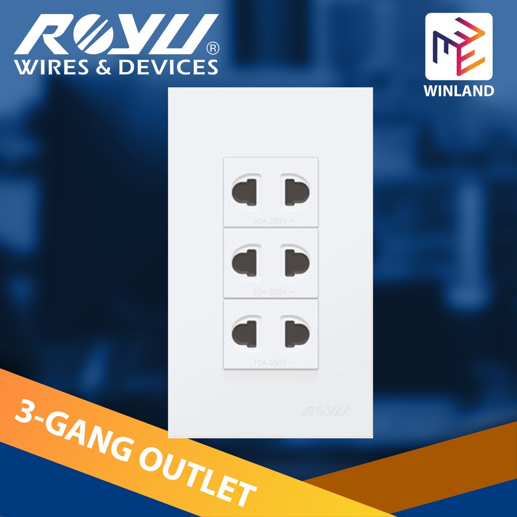 Royu by Winland Wide Series Plate Gang Outlet Universal Switch | Lazada PH