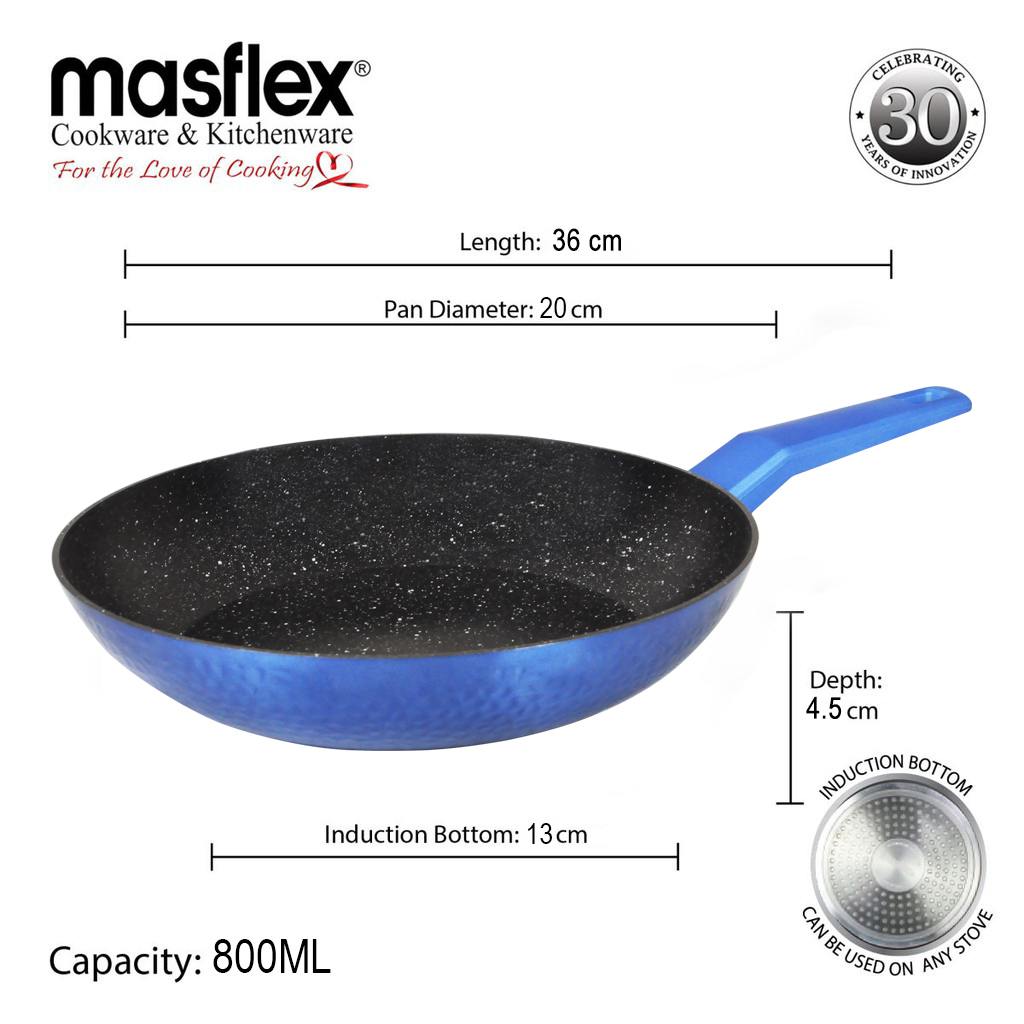 MASFLEX by Winland 3-Layer Non Stick Induction Fry Pan 20cm Heavy Gauge ...