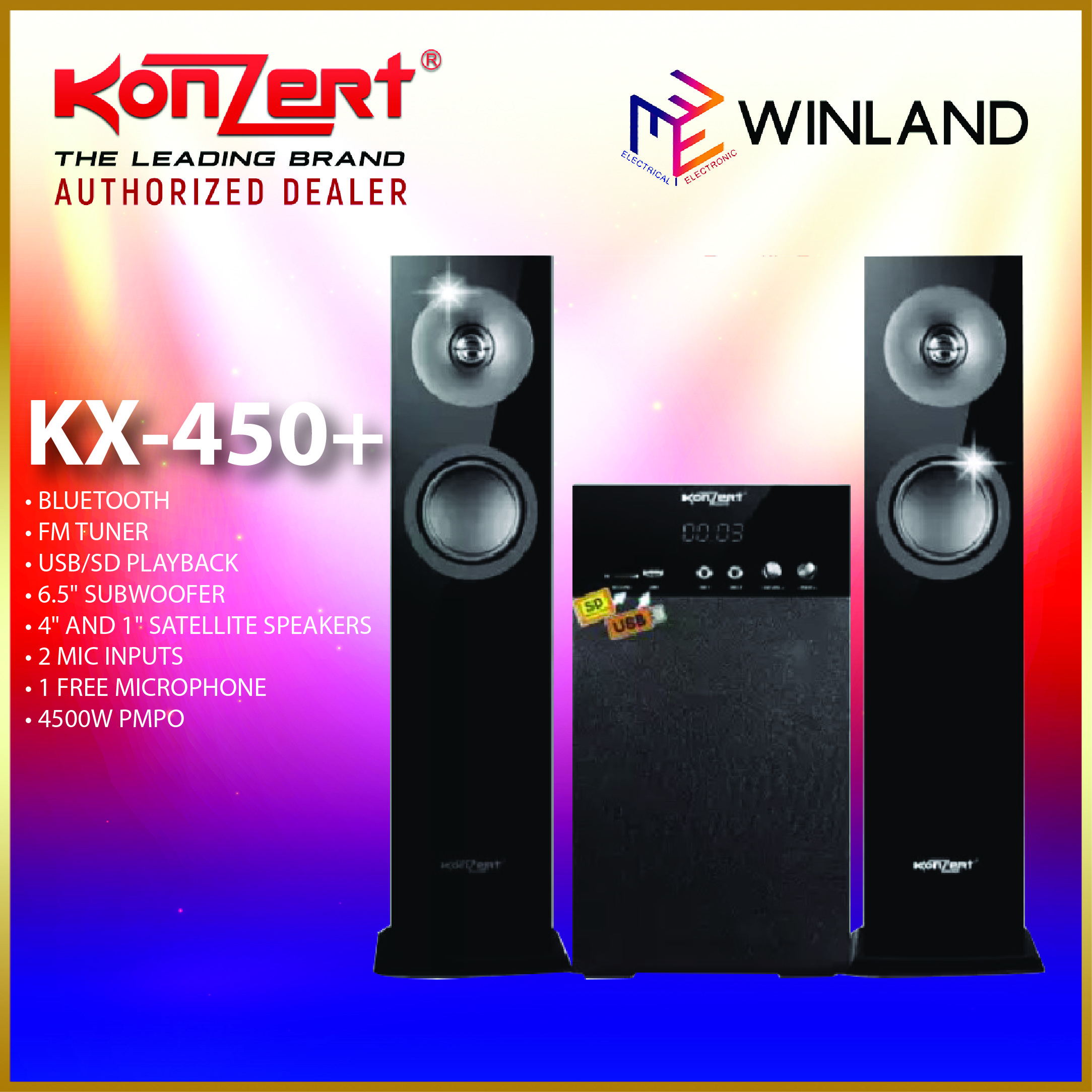 Konzert by Winland KX-450+ KX-450 Multimedia Speaker Sound Audio System ...