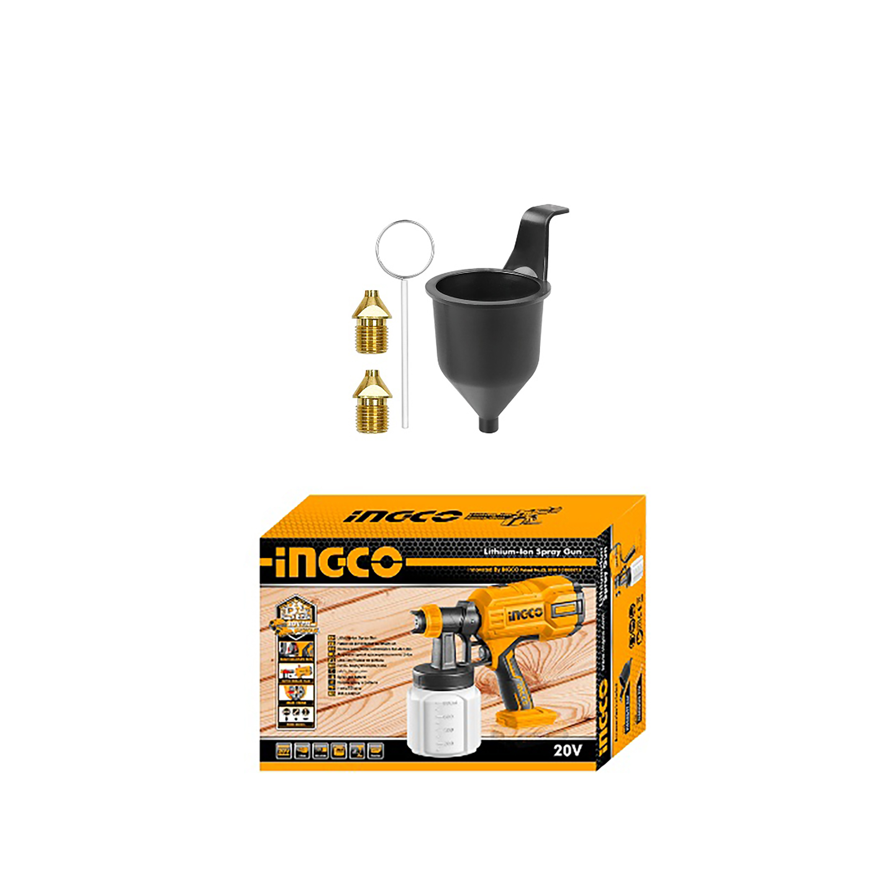 Ingco by Winland 20V Lithium-Ion Cordless Spray Paint Gun CSGLI2001 ...