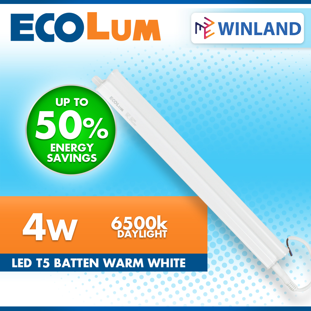 FIREFLY by Winland ECOLUM LED T5 Batten 4watts Warm White CBTST5WW04 ...