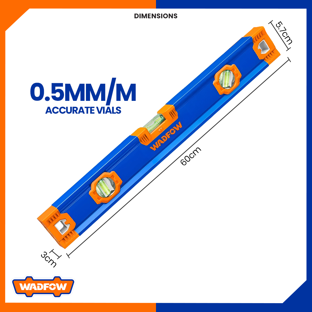 Wadfow by Winland 60cm Spirit Level Bar with V-Shape slot for measuring ...