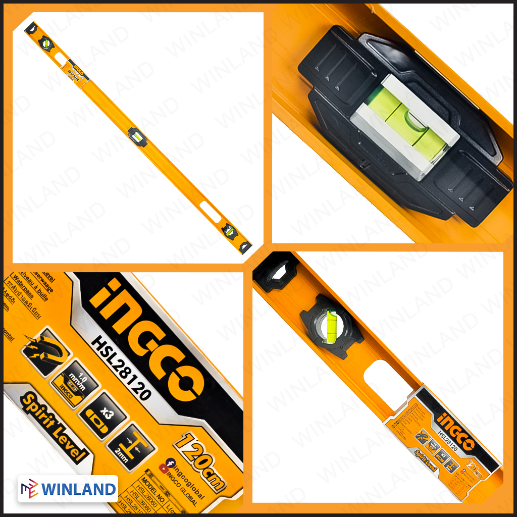 INGCO by Winland Spirit Level Magnetic 120cm I-Beam Style with 2.0mm ...