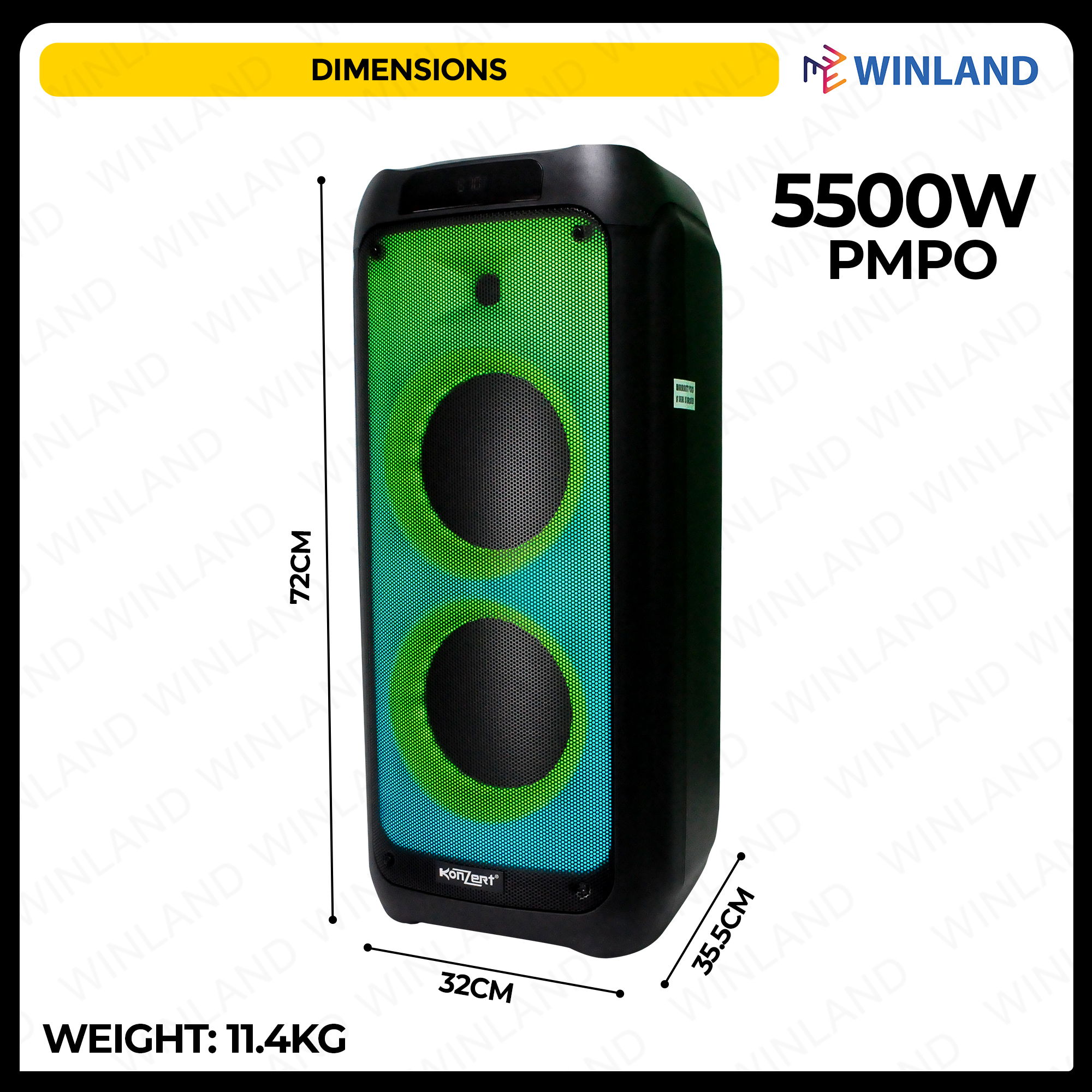 Konzert DISCO ROBO 8 inch 2 x 8 inch Party Speaker System with ...