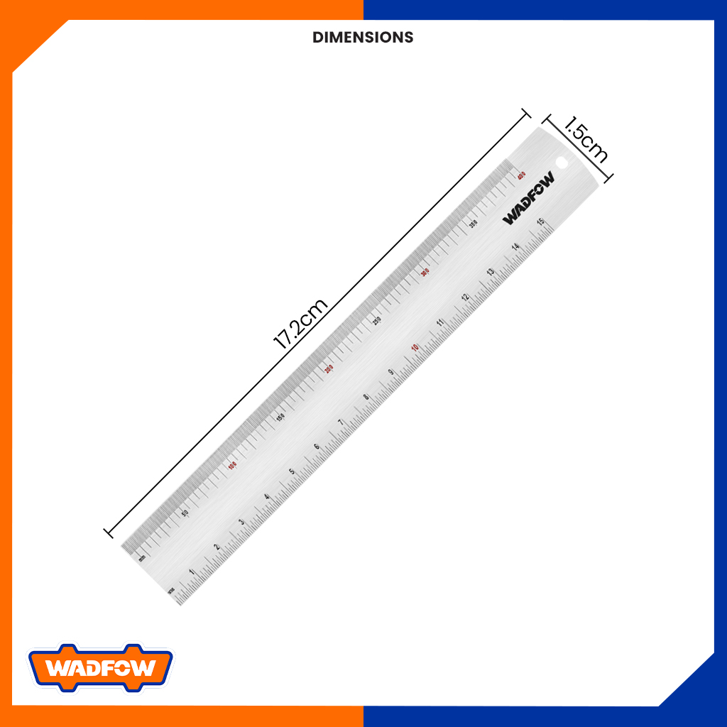 Wadfow by Winland WRU1315 6" /150mm Stainless Steel Ruler With metric ...
