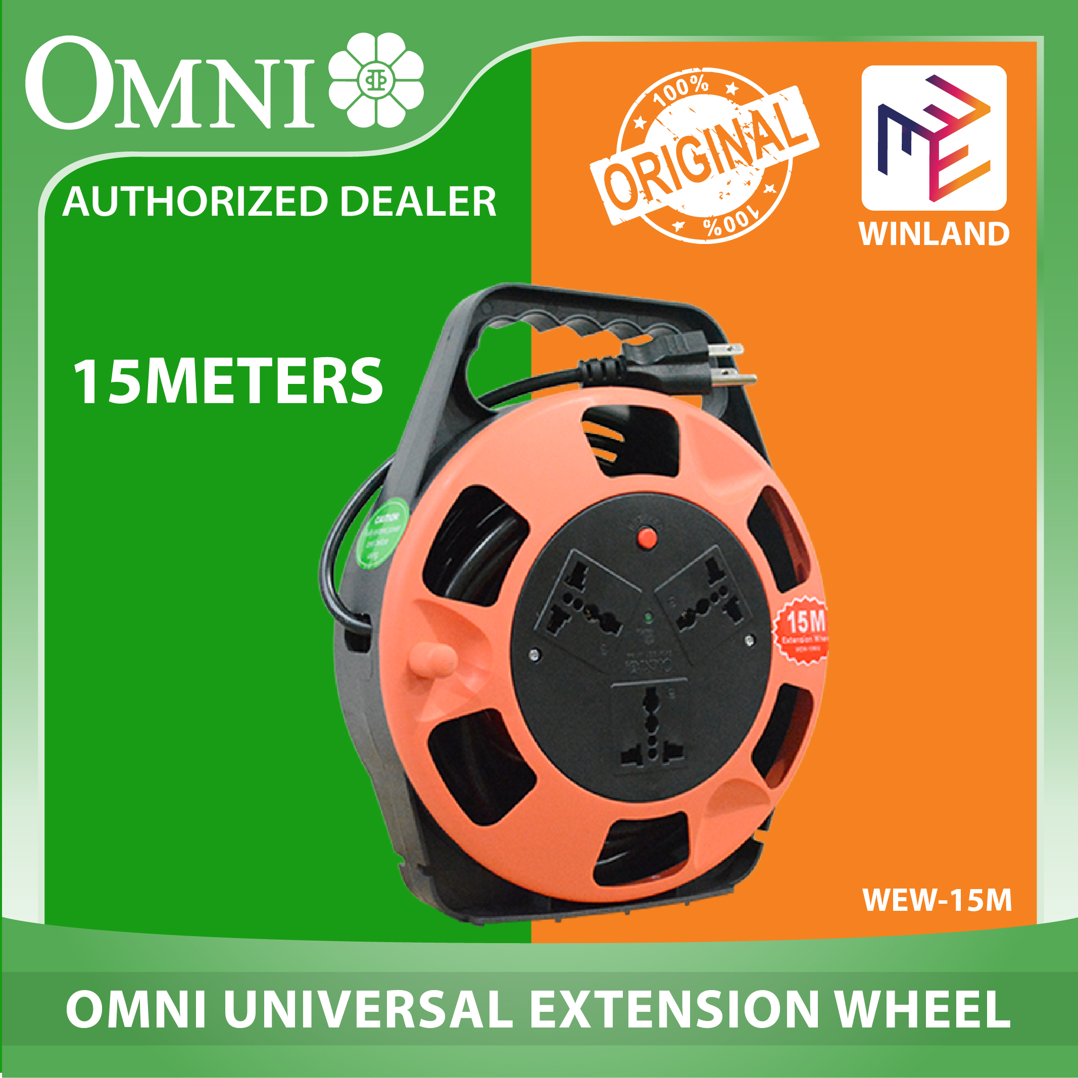 OMNI by Winland Pure Copper Extension Cable Wire Wheel 15 Meters Cord ...