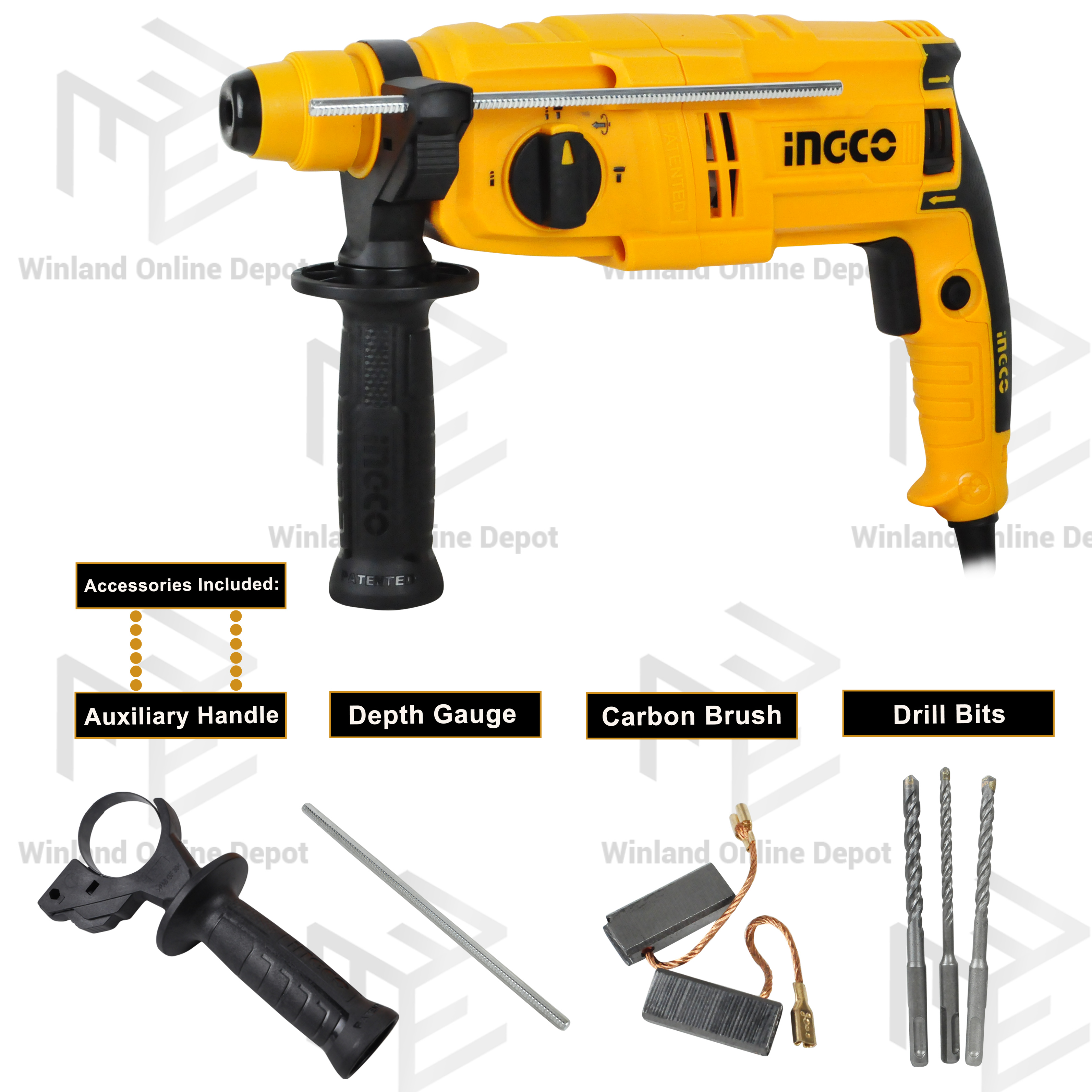 Ingco by Winland Rotary Drill Hammer SDS Plus Chuck System 650W RGH6528 ING-PT | Lazada PH