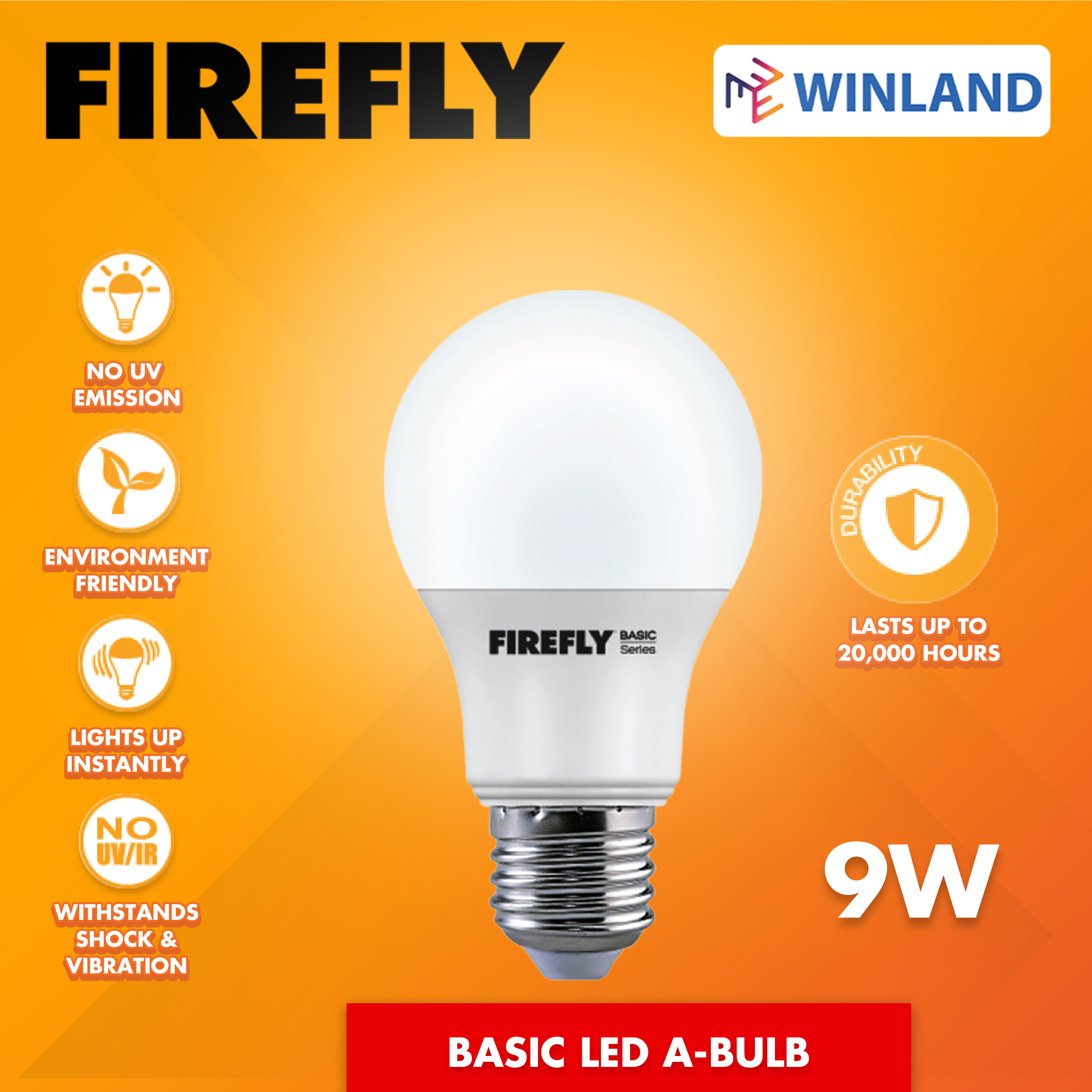 FIREFLY by Winland Basic Series E27 Super Bright Energy Saving LED Bulb ...