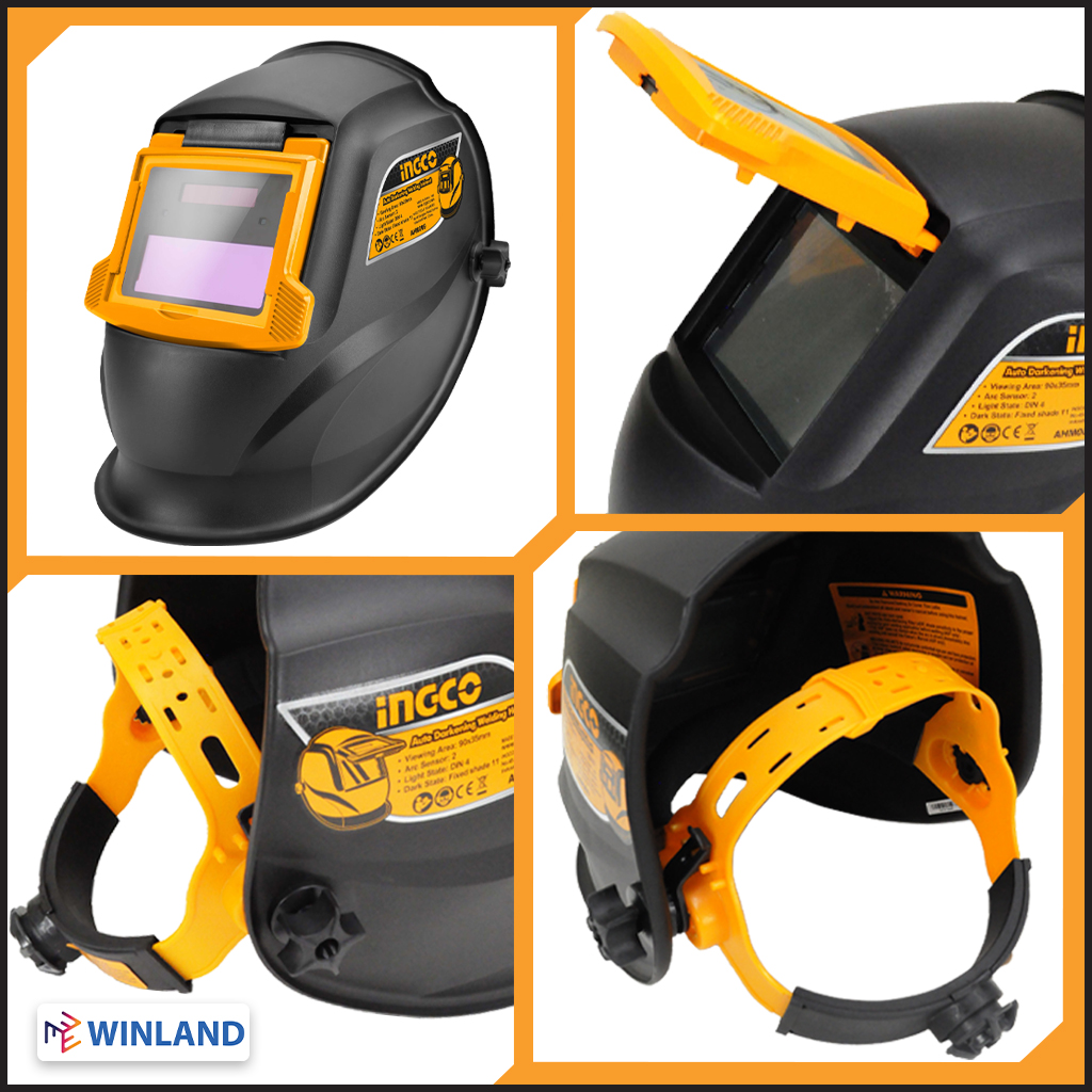 Ingco by Winland Solar Powered Auto Darken Mask Weld Welding Helmet ...